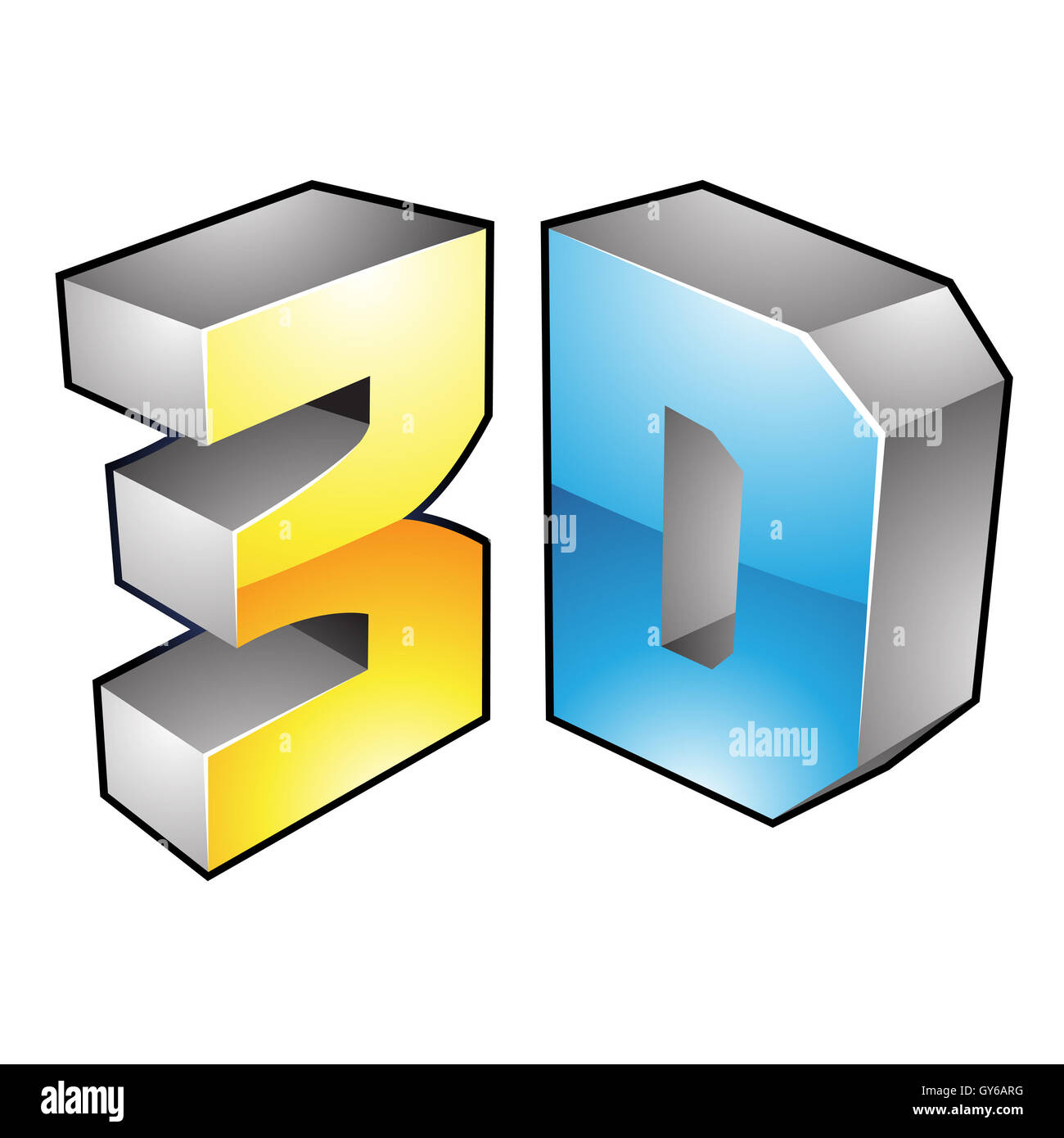 Illustration of 3d Display Technology Symbol isolated on a white ...