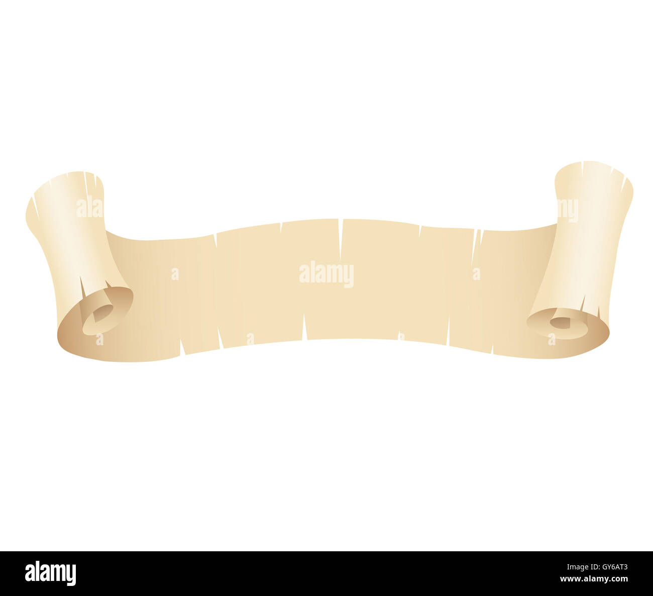 Illustration of Old Paper Banner isolated on a white background Stock ...
