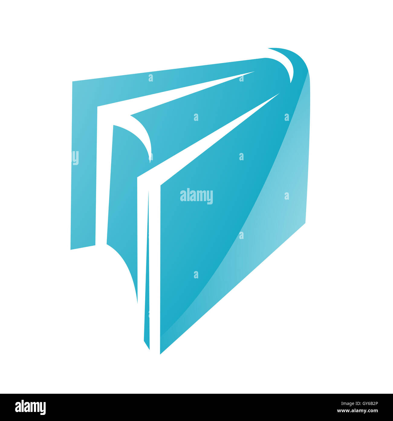 Illustration of Blue Glossy Book Icon isolated on a white background ...