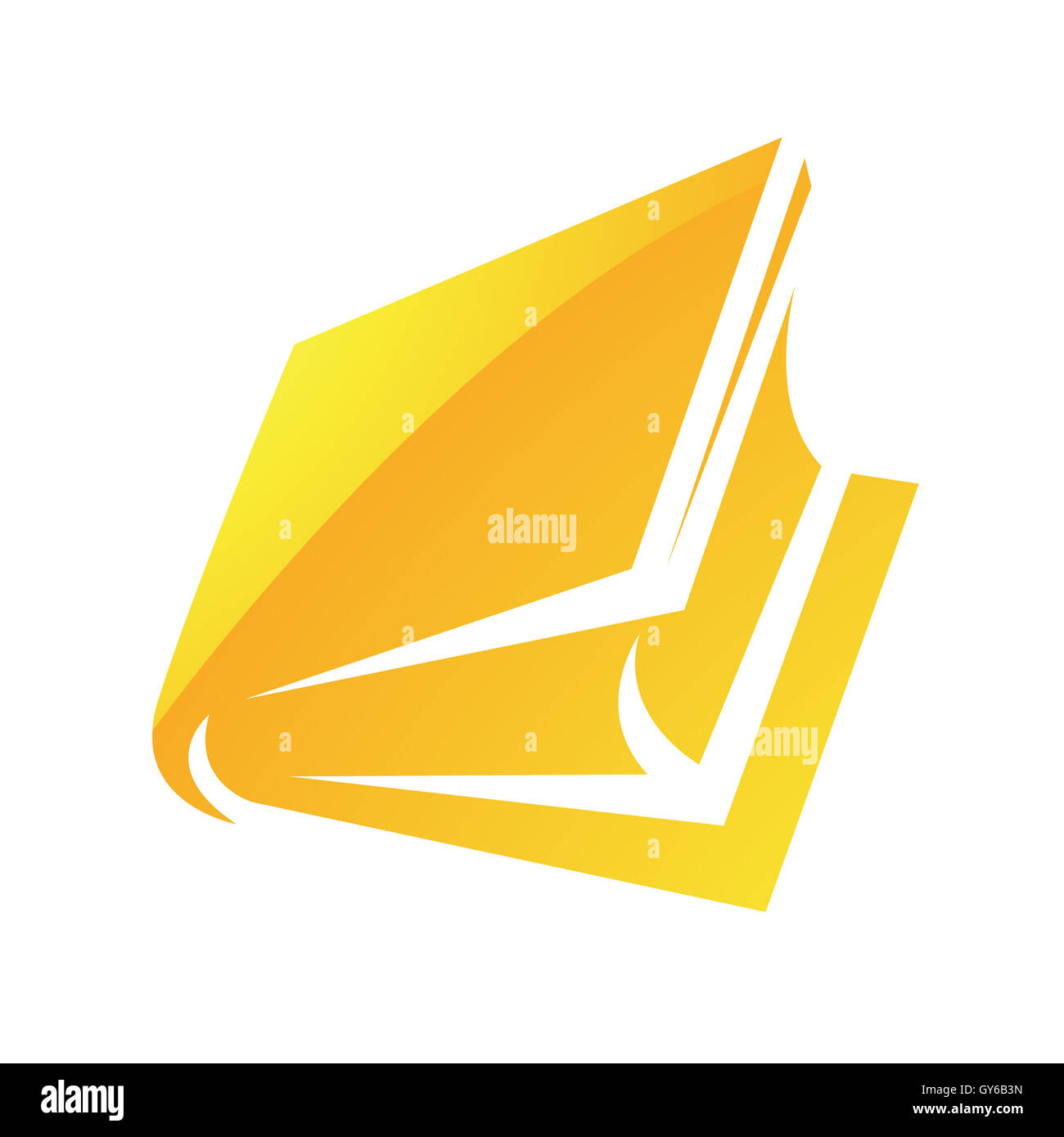 Illustration of Yellow Glossy Book Icon isolated on a white background ...