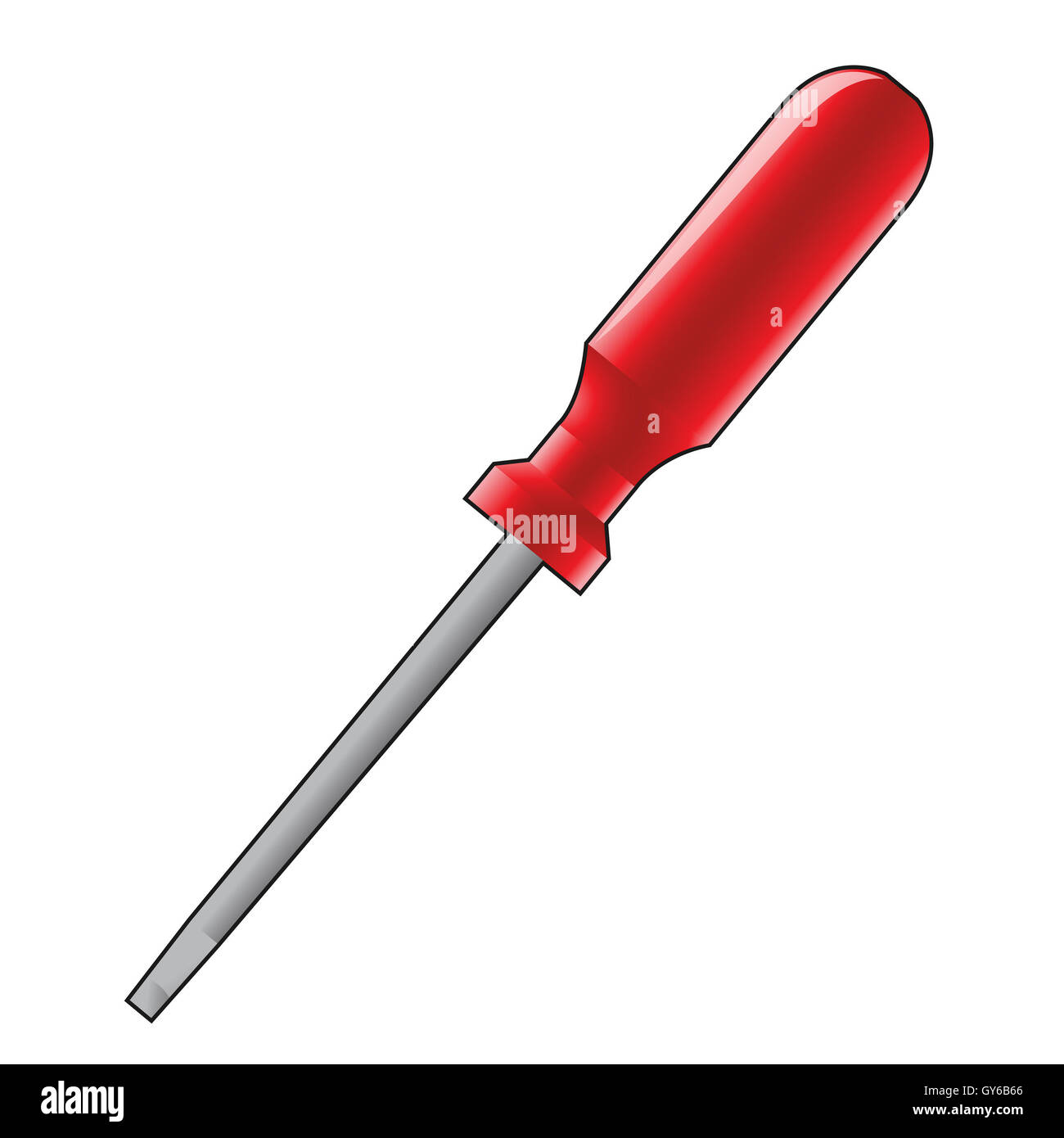 Illustration of DIY items, Cartoon Screwdriver Icon isolated on a white ...