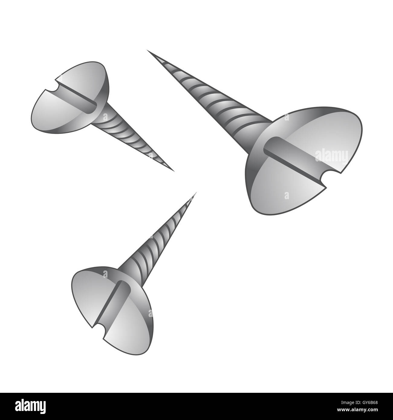 Illustration of DIY items, Cartoon Screws isolated on a white ...