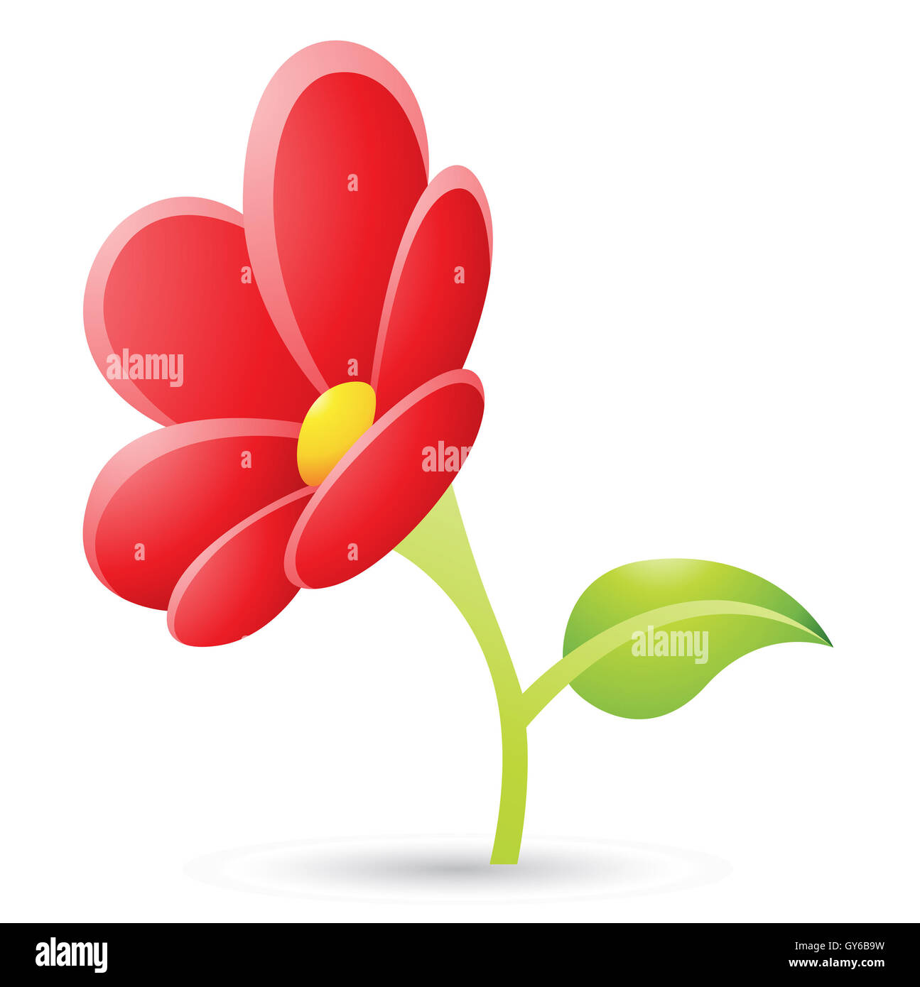 Illustration of Red Flower Icon isolated on a white background Stock ...