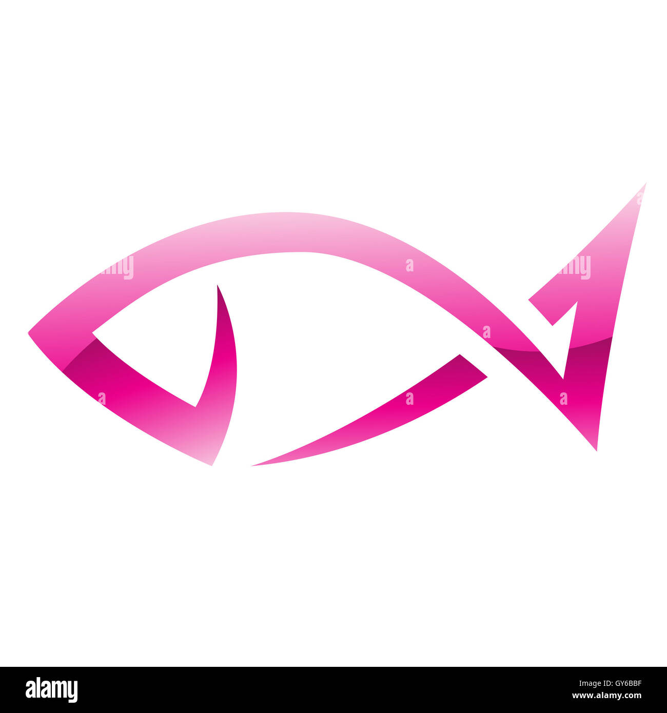 Illustration of Pink Line Fish Icon isolated on a white background ...