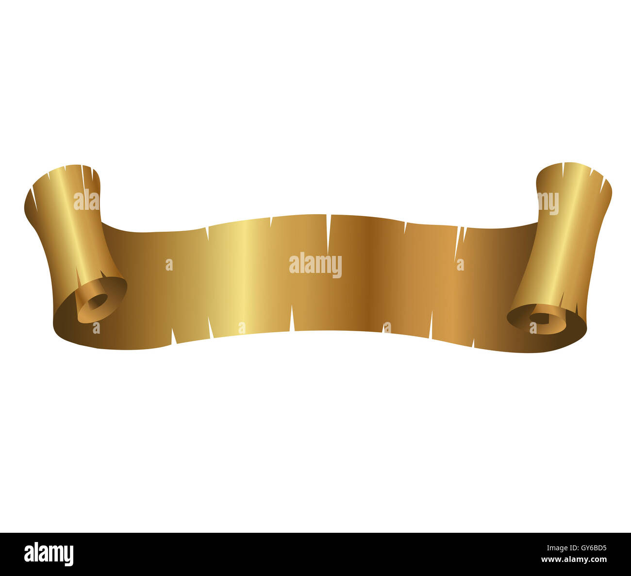 Illustration of Golden Curly Banner isolated on a white background ...