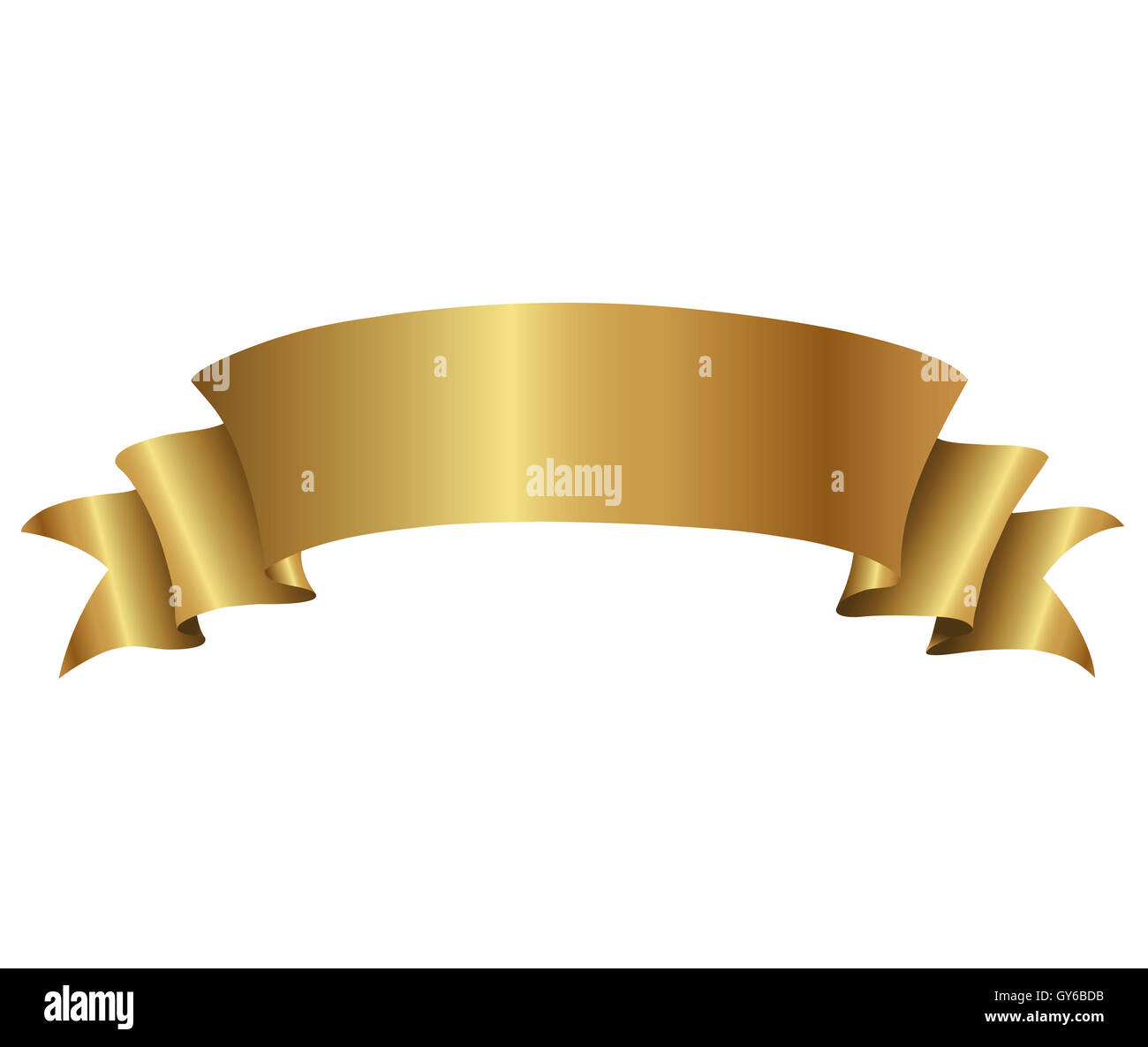 Illustration of Golden Curly Banner isolated on a white background ...