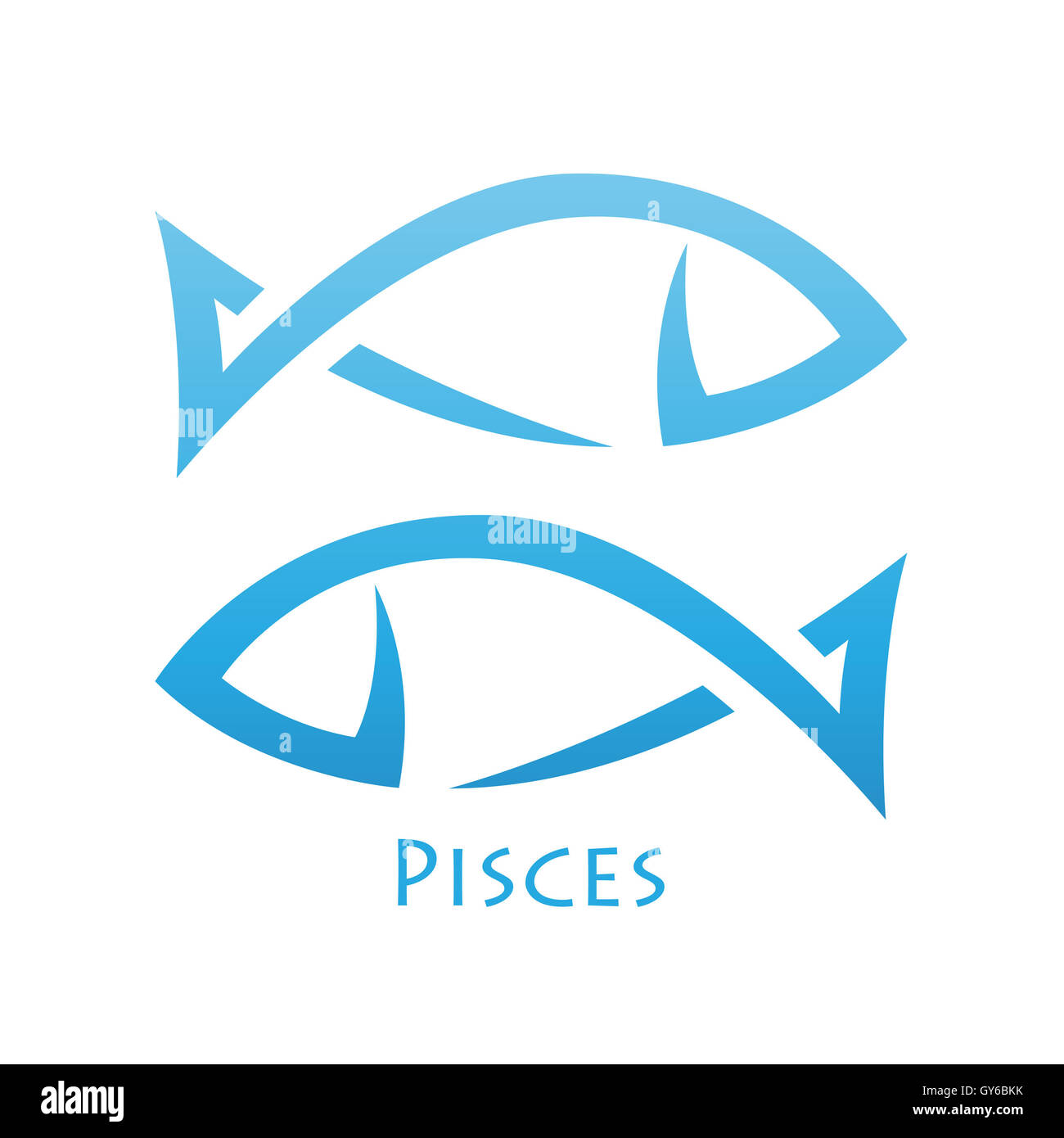 Illustration of Simplistic Lines Pisces Zodiac Star Sign isolated on a ...
