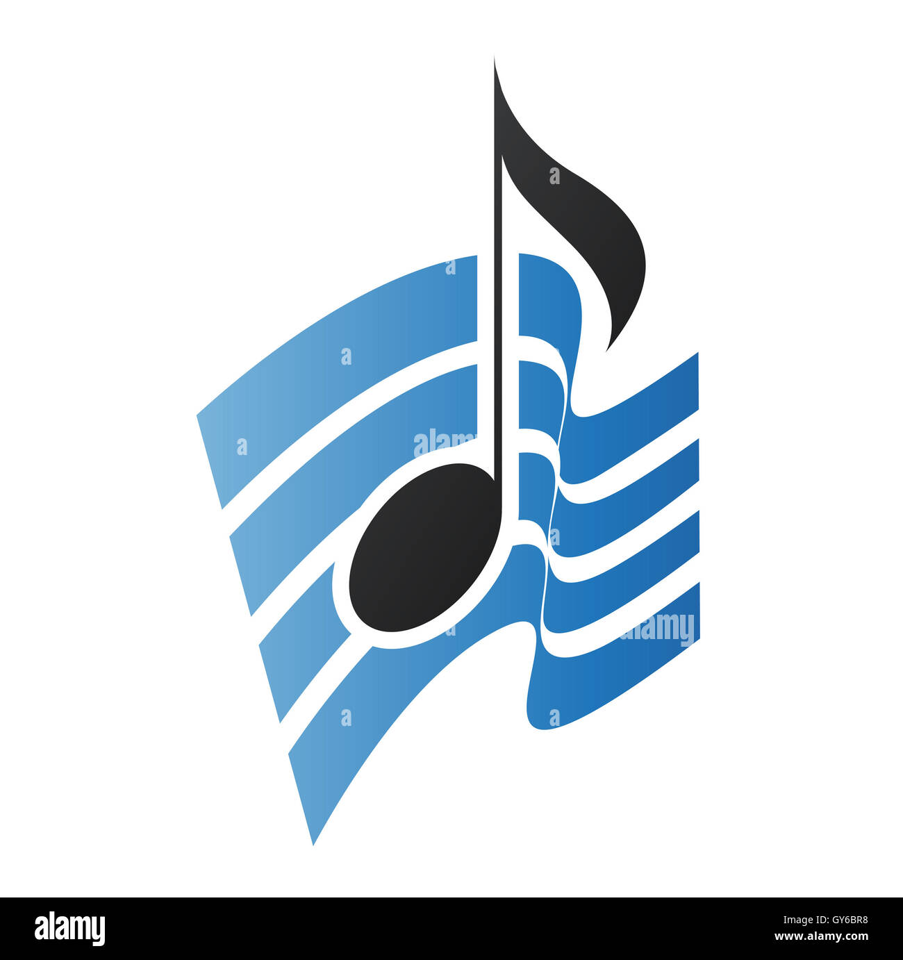 Illustration of Blue Musical Note isolated on a white background Stock ...