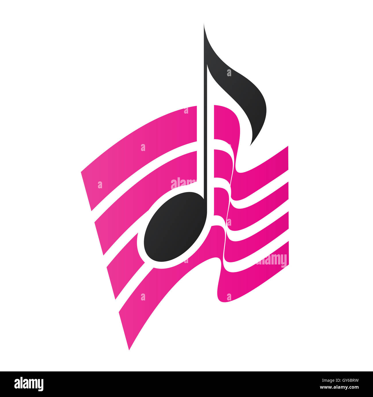 Illustration of Magenta Musical Note isolated on a white background ...