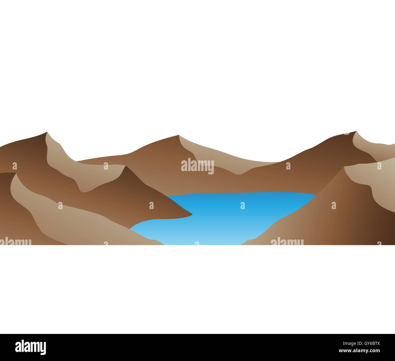 Illustration of Mountain Lake Cartoon isolated on a white background ...