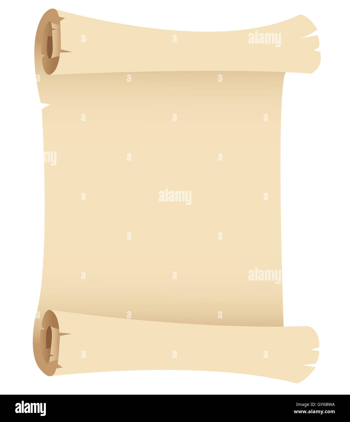 Illustration of Old Paper Banner isolated on a white background Stock ...