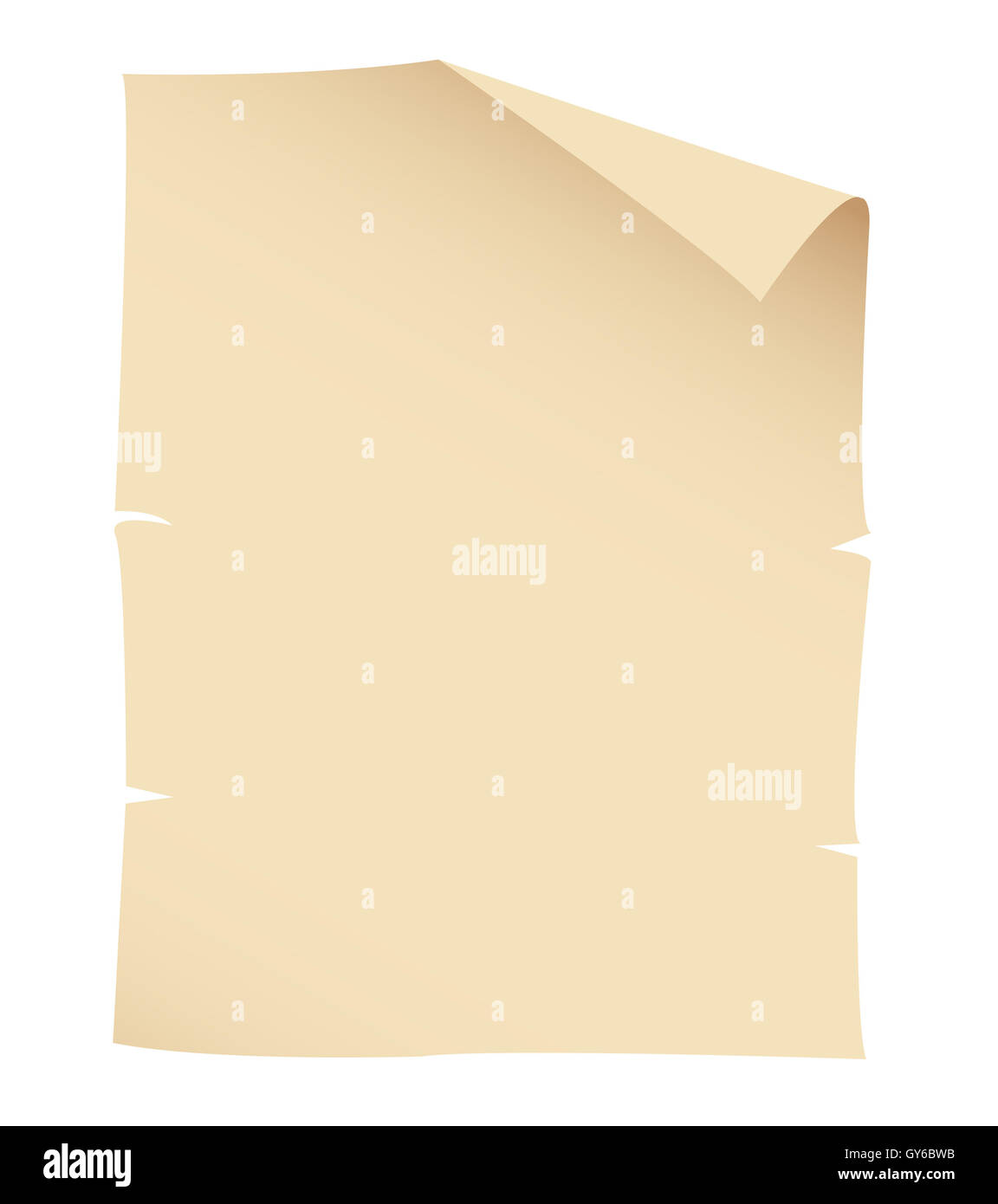Illustration of Old Paper Banner isolated on a white background Stock ...