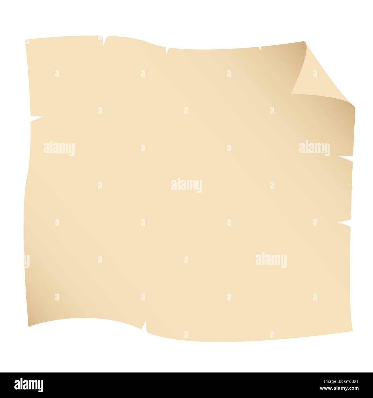 Illustration of Old Paper Banner isolated on a white background Stock ...
