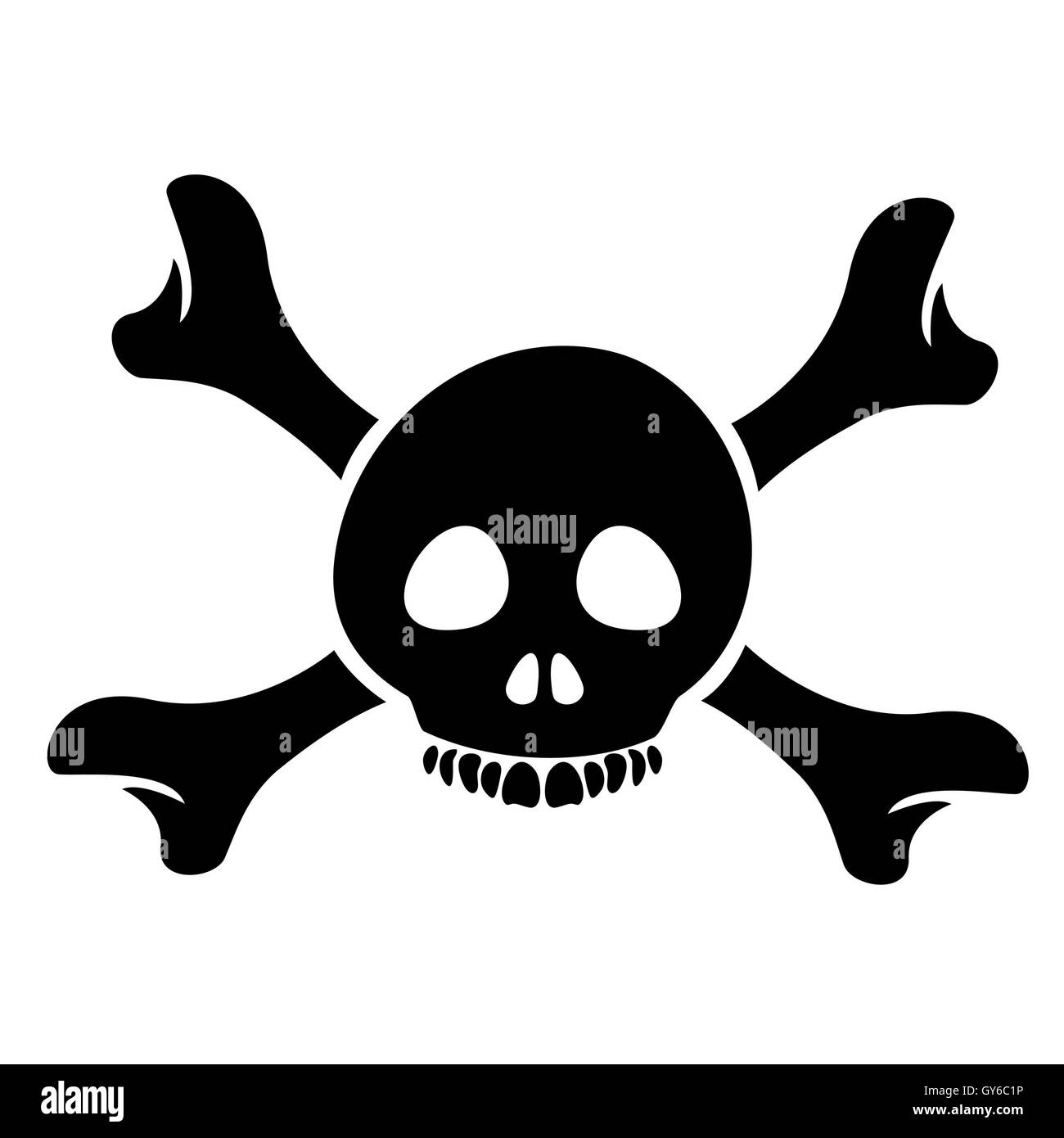 Illustration of Skull and the Crossbones Cartoon isolated on a white ...