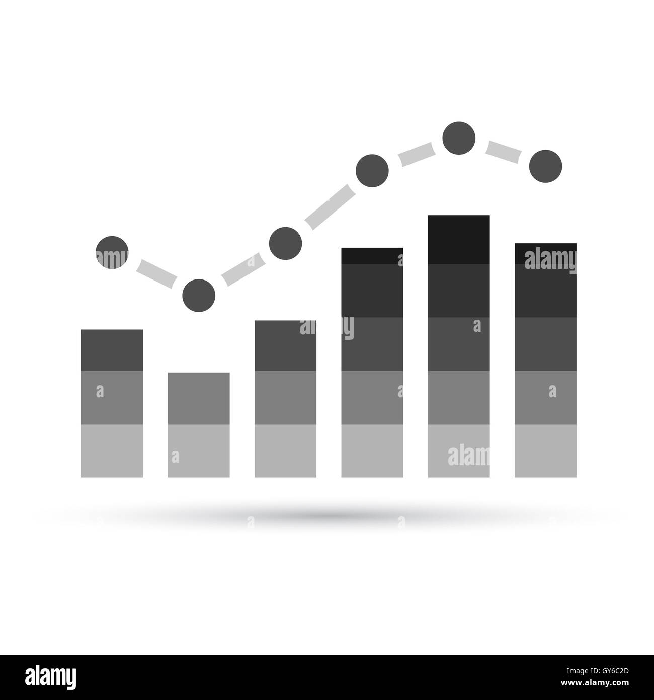 Illustration of Grey Stats Graph isolated on a white background Stock ...
