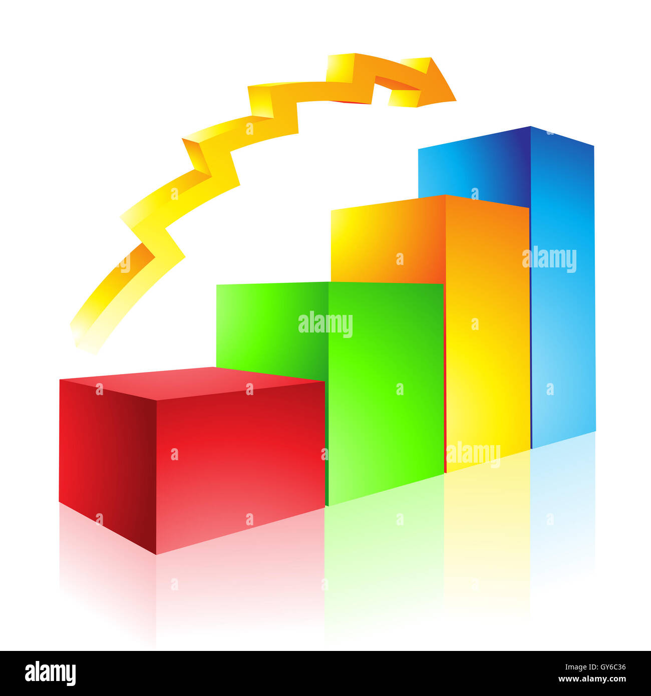 Illustration of Colorful Glossy Stat Bars and Arrow isolated on a white ...