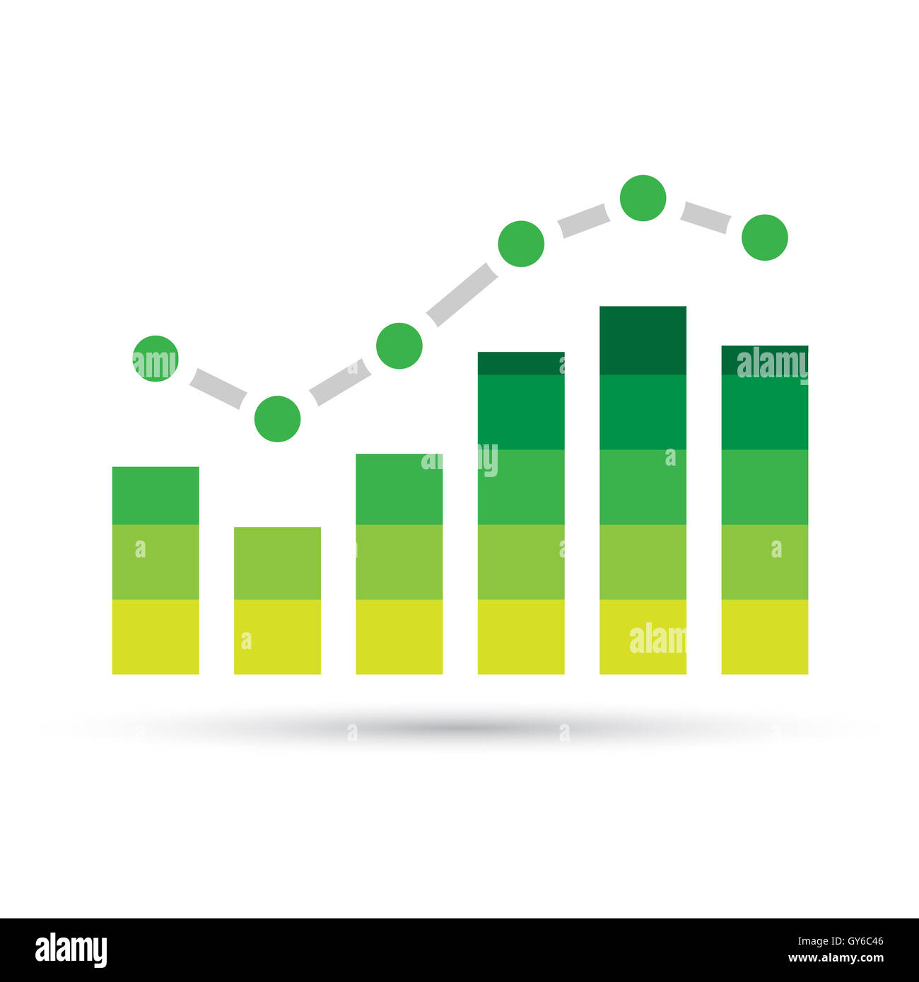 Illustration of Green Stats Bars isolated on a white background Stock ...