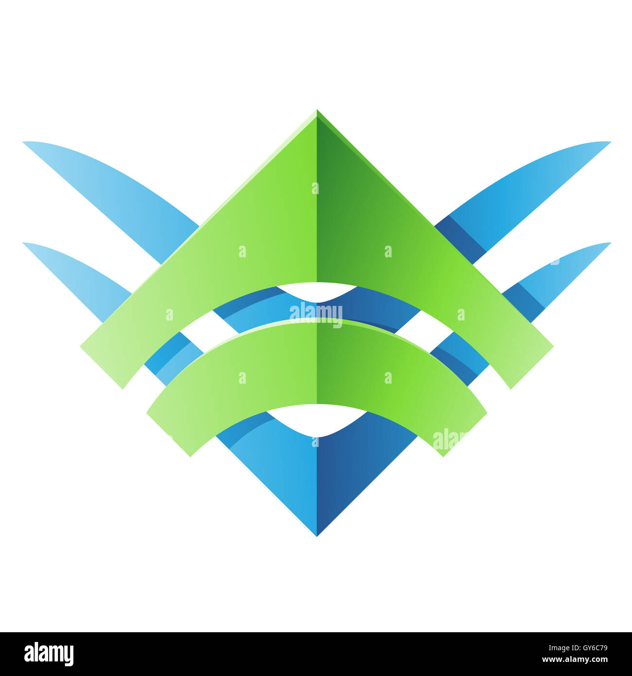 Illustration of Blade Shaped Abstract Icon isolated on a white ...