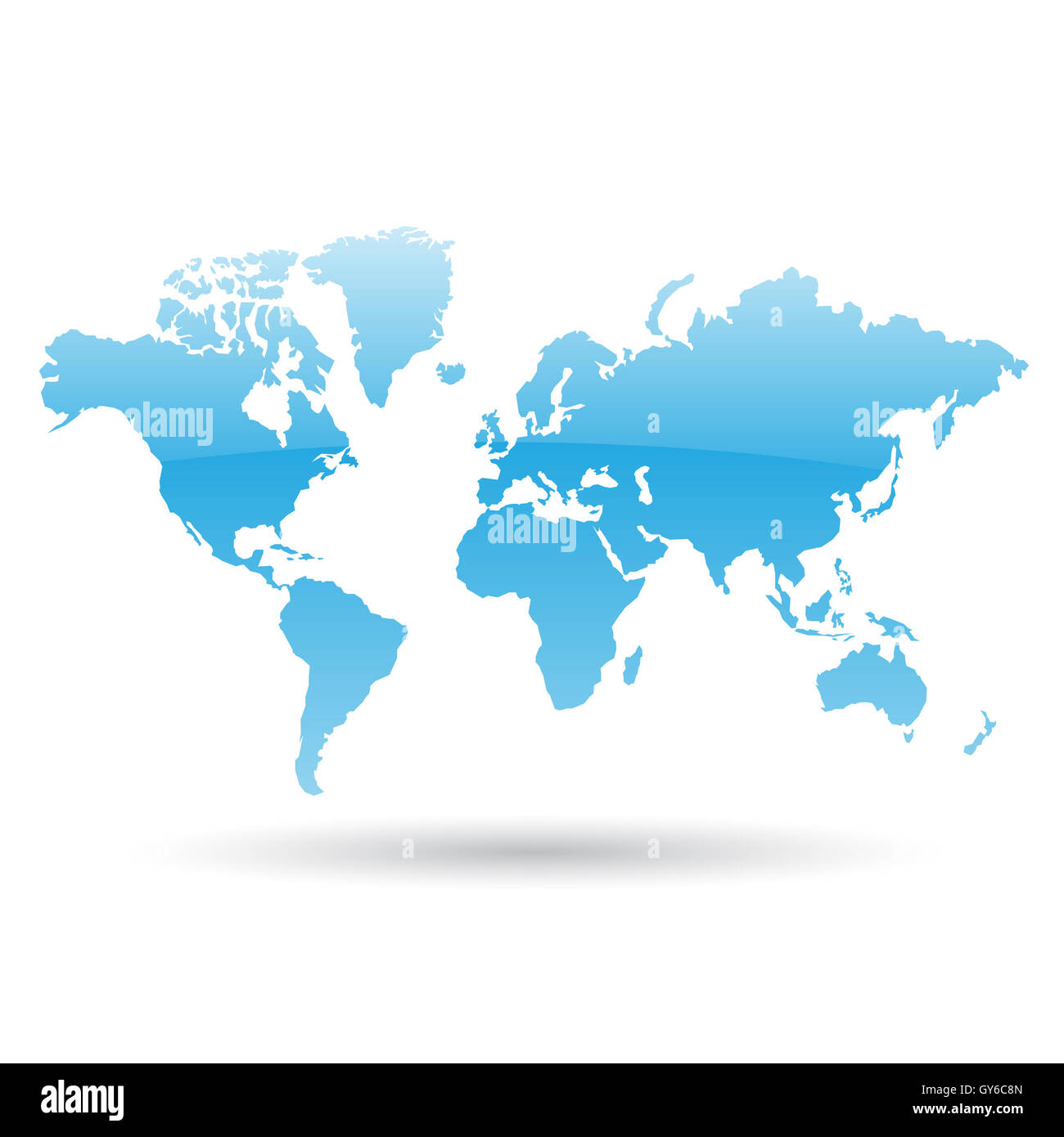 World Map Blue And White - Map