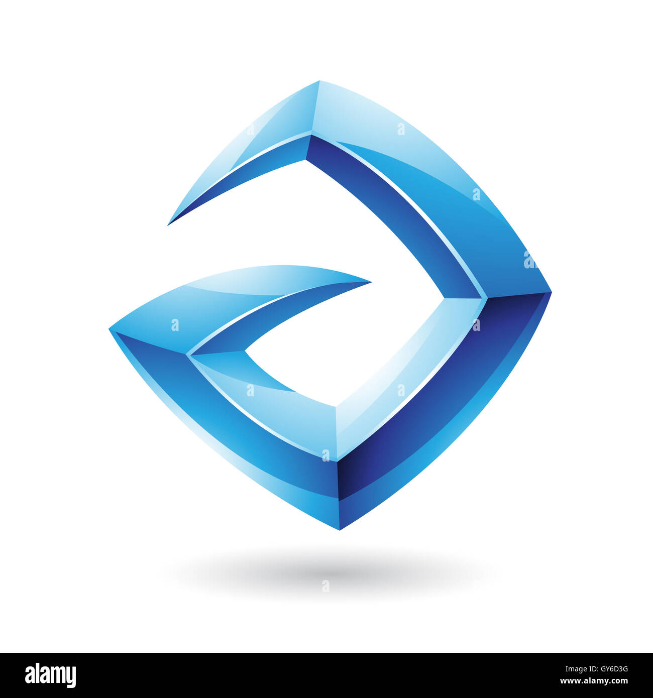 Vector Illustration of a 3d Sharp Glossy Blue Logo Shape based on ...