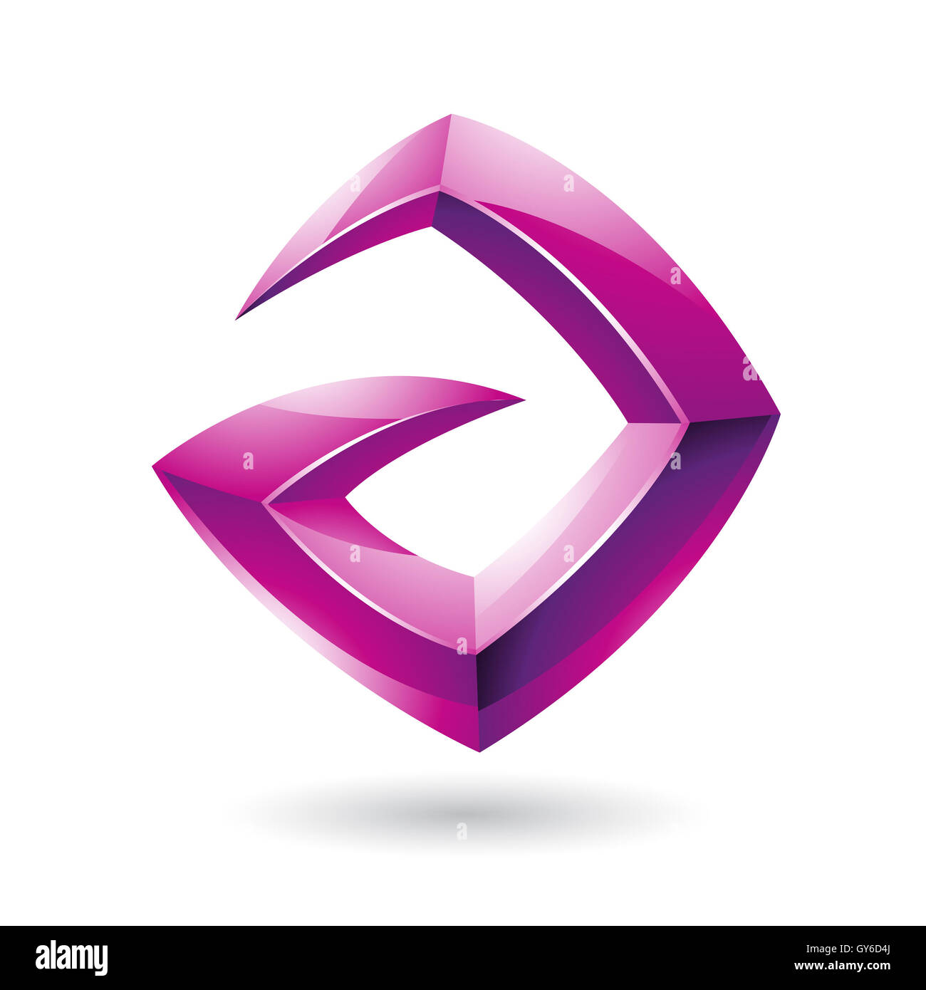 Vector Illustration of a 3d Sharp Glossy Magenta Logo Shape based on ...