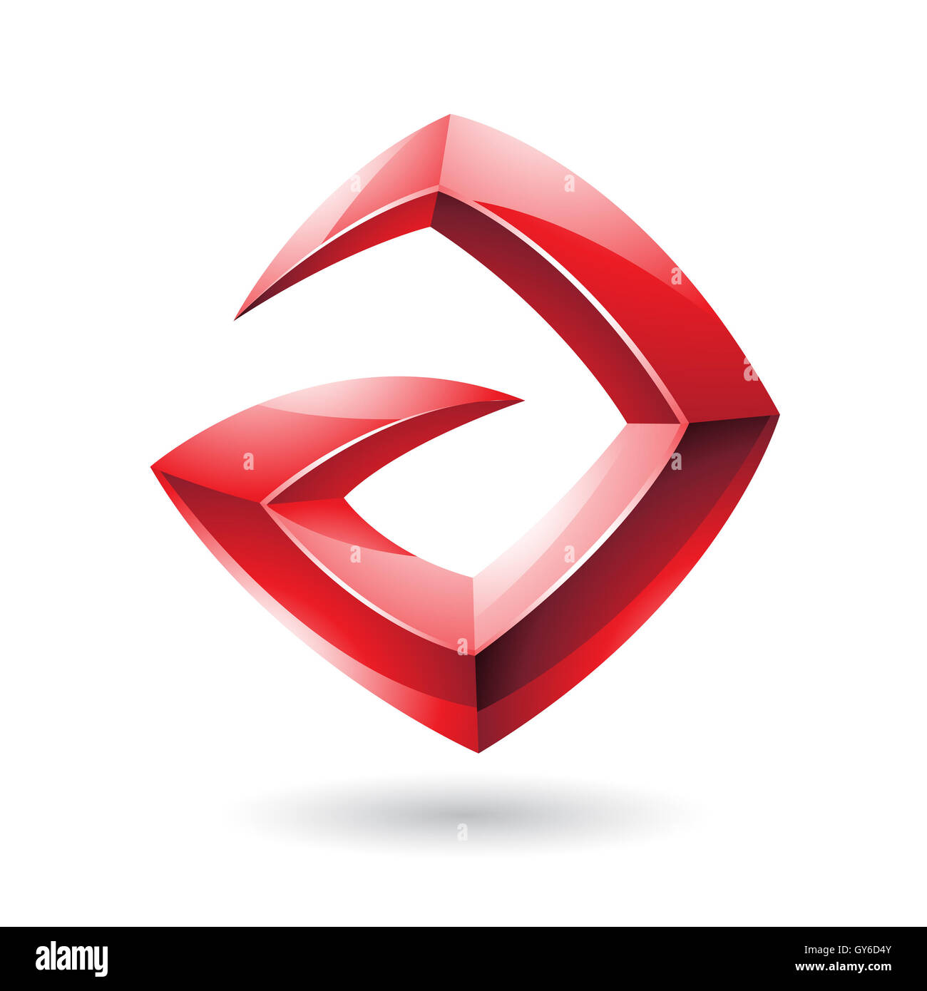 Vector Illustration of a 3d Sharp Glossy Red Logo Shape based on Letter ...