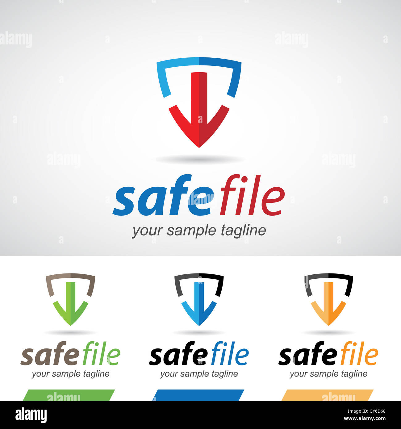 Arrow and Shield Safe Download Logo Icon Vector Illustration Stock ...