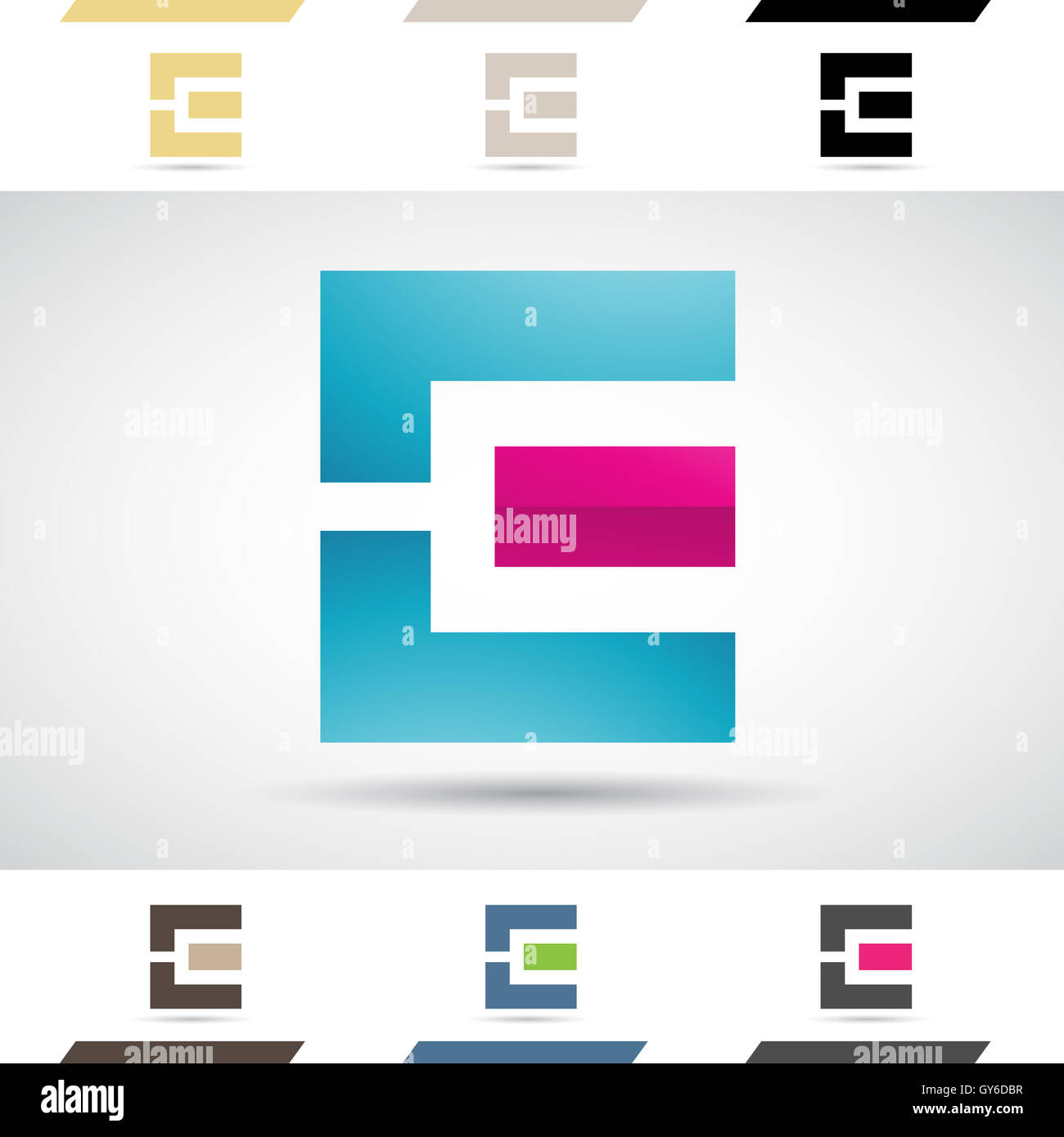 Design Concept of Colorful Stock Logos Icons and Shapes of Letter E ...