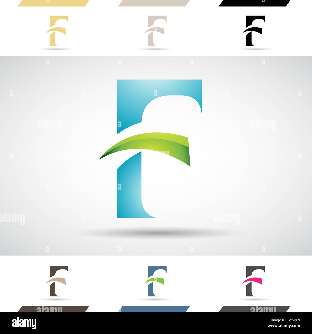 Design Concept of Colorful Stock Logos Icons and Shapes of Letter F ...