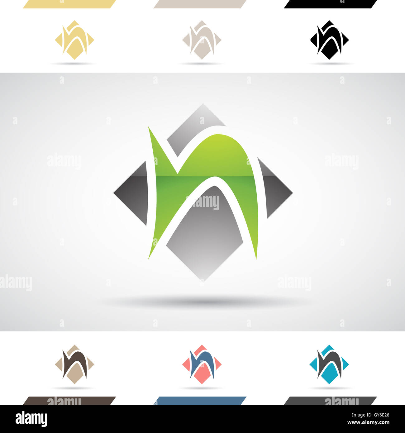 Design Concept of Colorful Stock Logos Icons and Shapes of Letter N ...