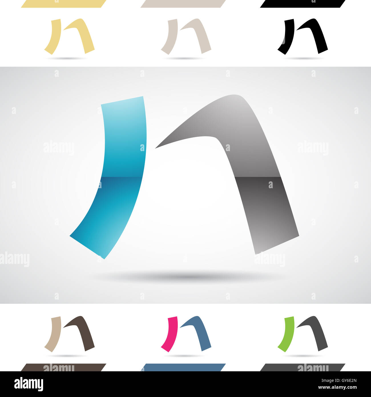Design Concept of Colorful Stock Logos Icons and Shapes of Letter N ...