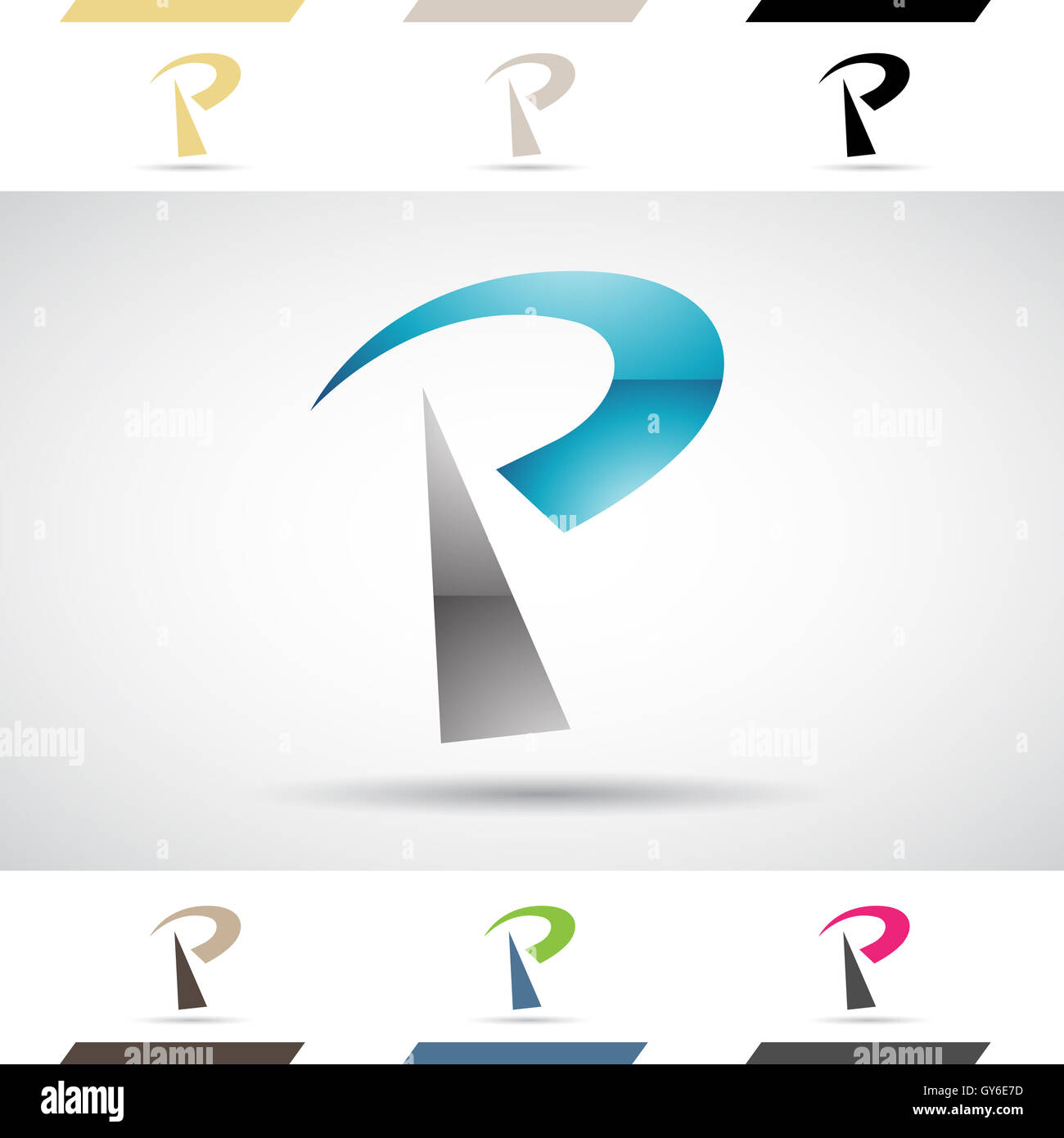 Design Concept of Colorful Stock Logos Icons and Shapes of Letter P ...