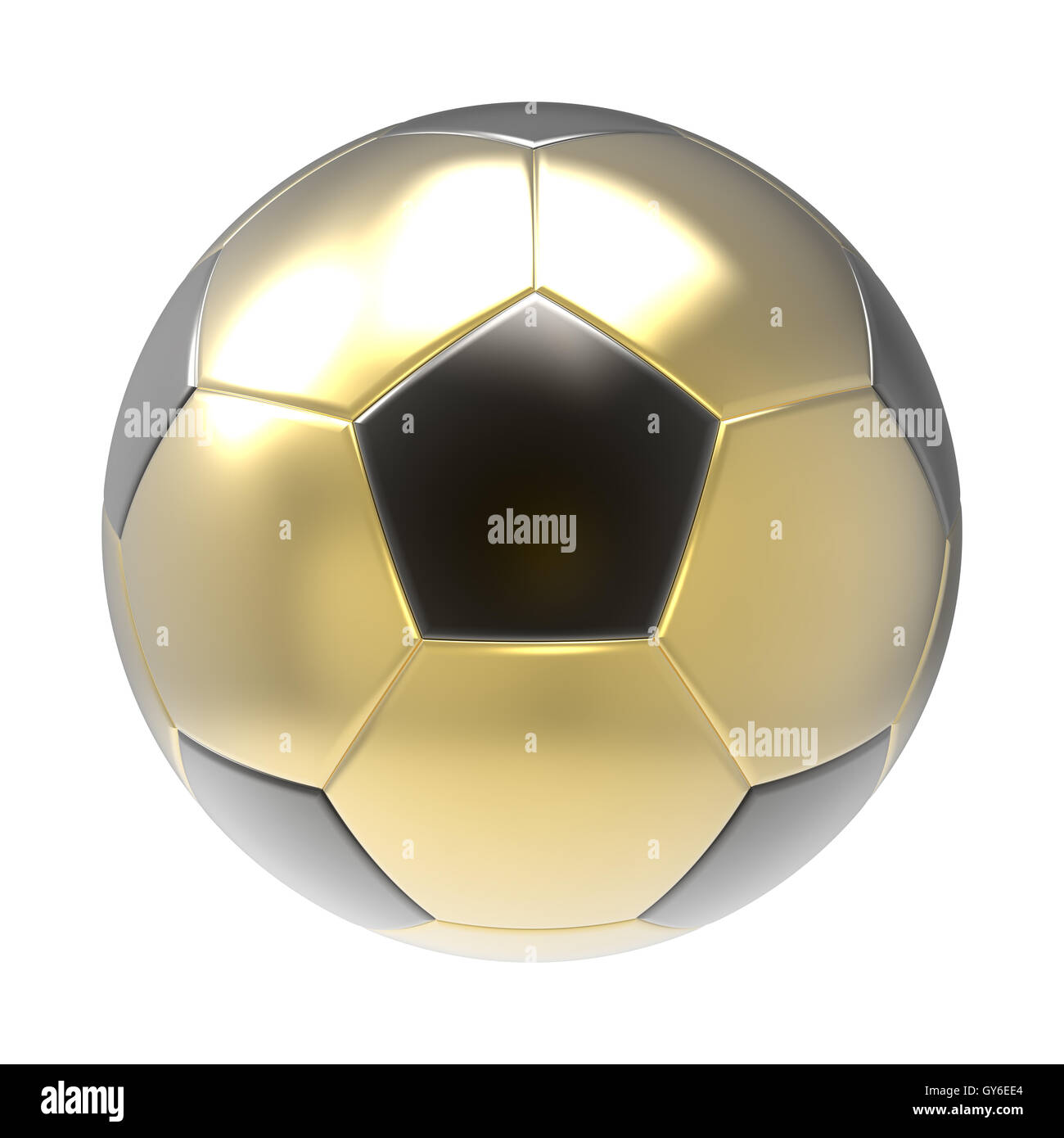 Gold Soccer ball 3D render isolated on white Stock Photo - Alamy