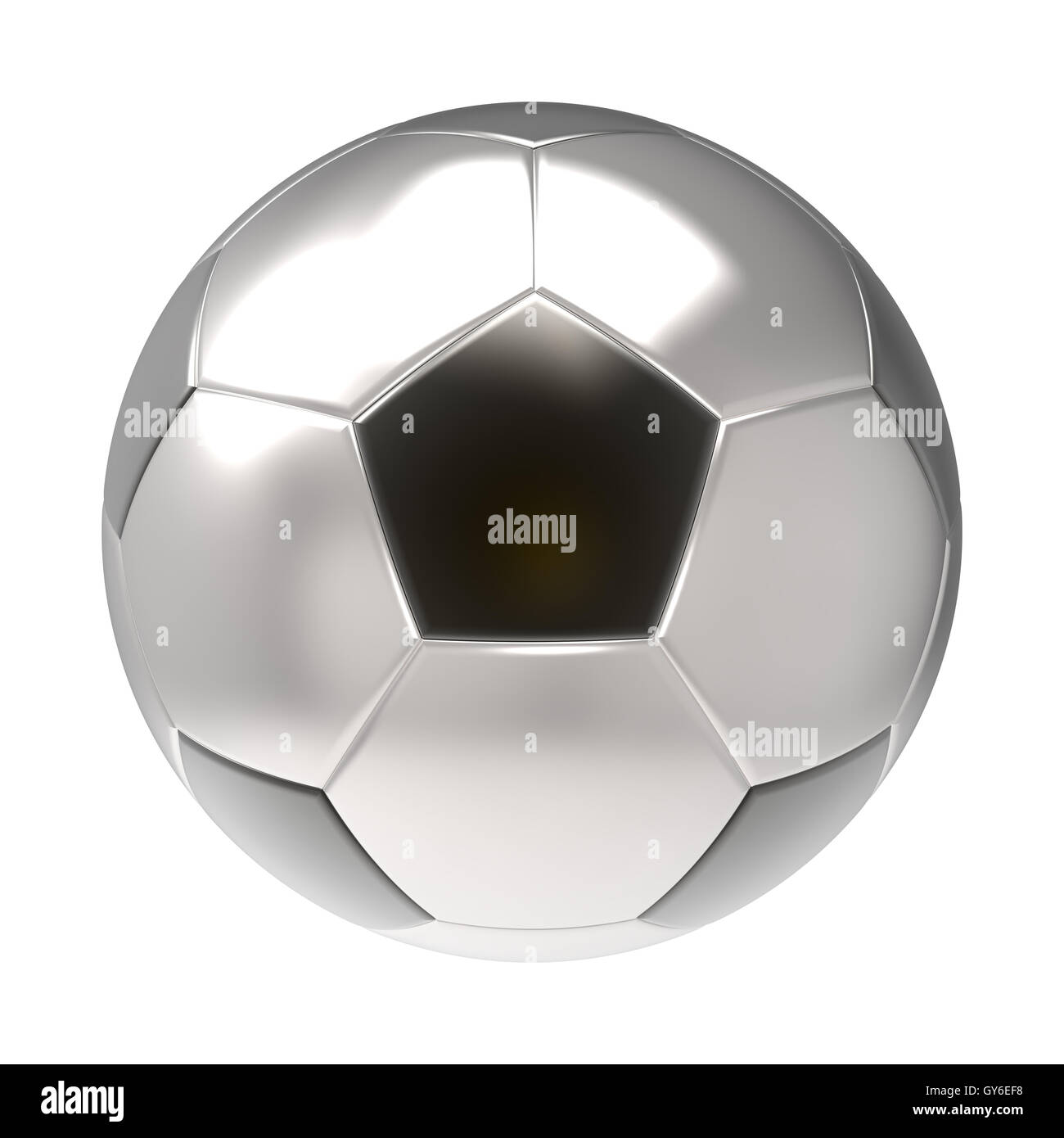 Silver Soccer ball 3D render isolated on white Stock Photo - Alamy