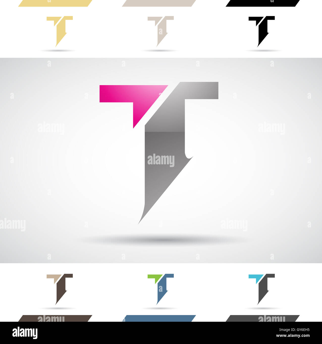 Design Concept of Colorful Stock Logos Icons and Shapes of Letter T ...