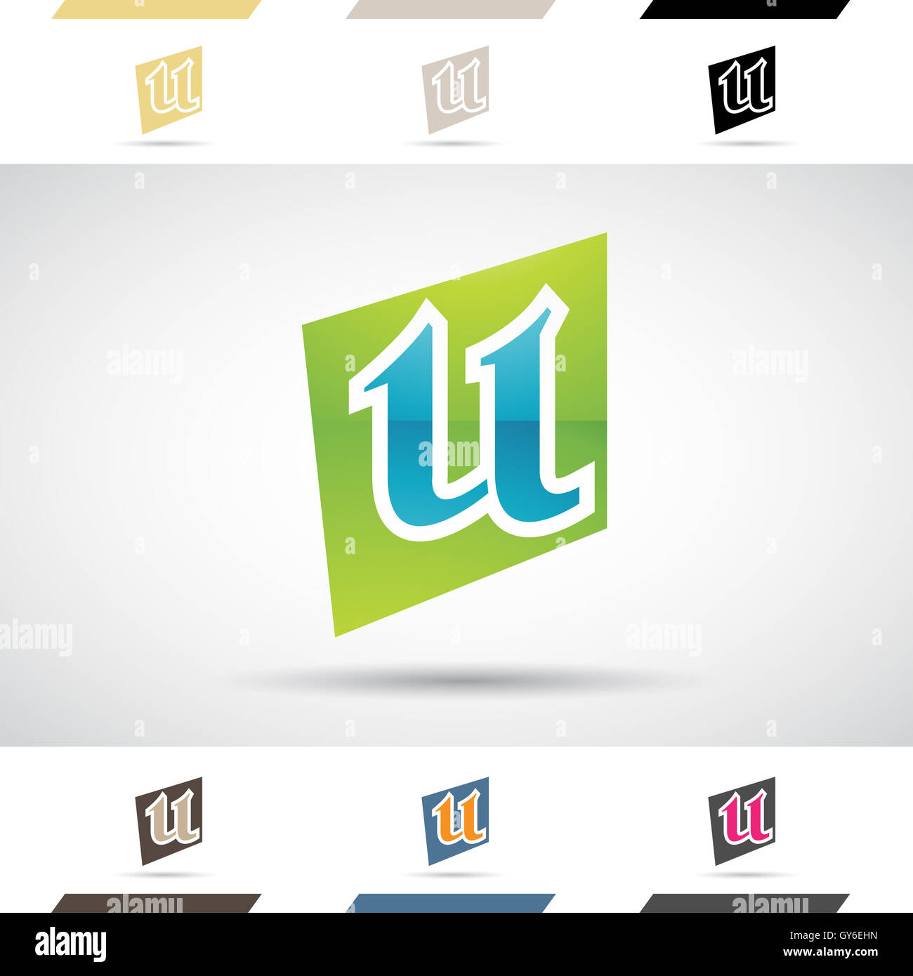 Design Concept of Colorful Stock Logos Icons and Shapes of Letter U ...