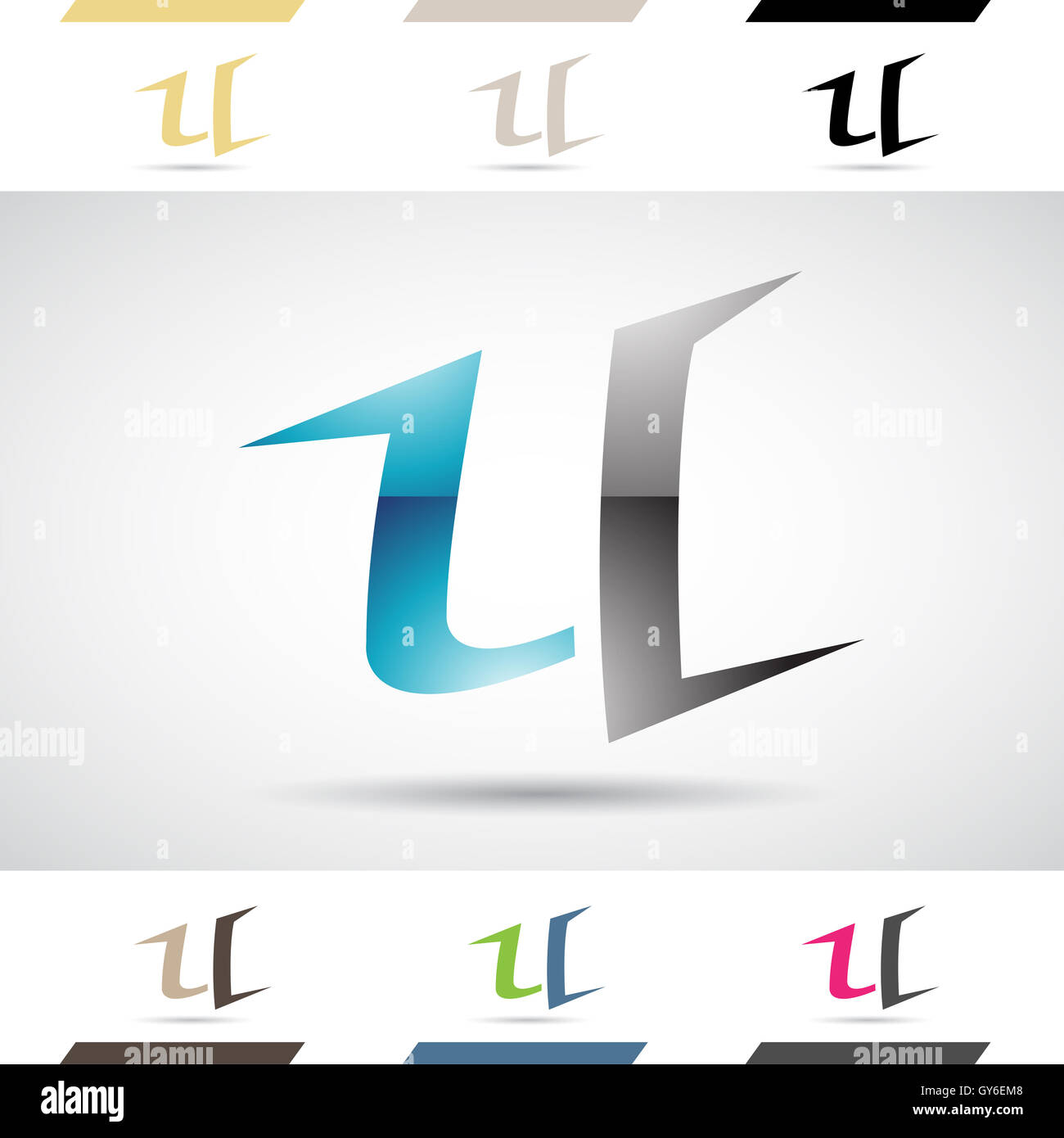 Design Concept of Colorful Stock Logos Icons and Shapes of Letter U ...