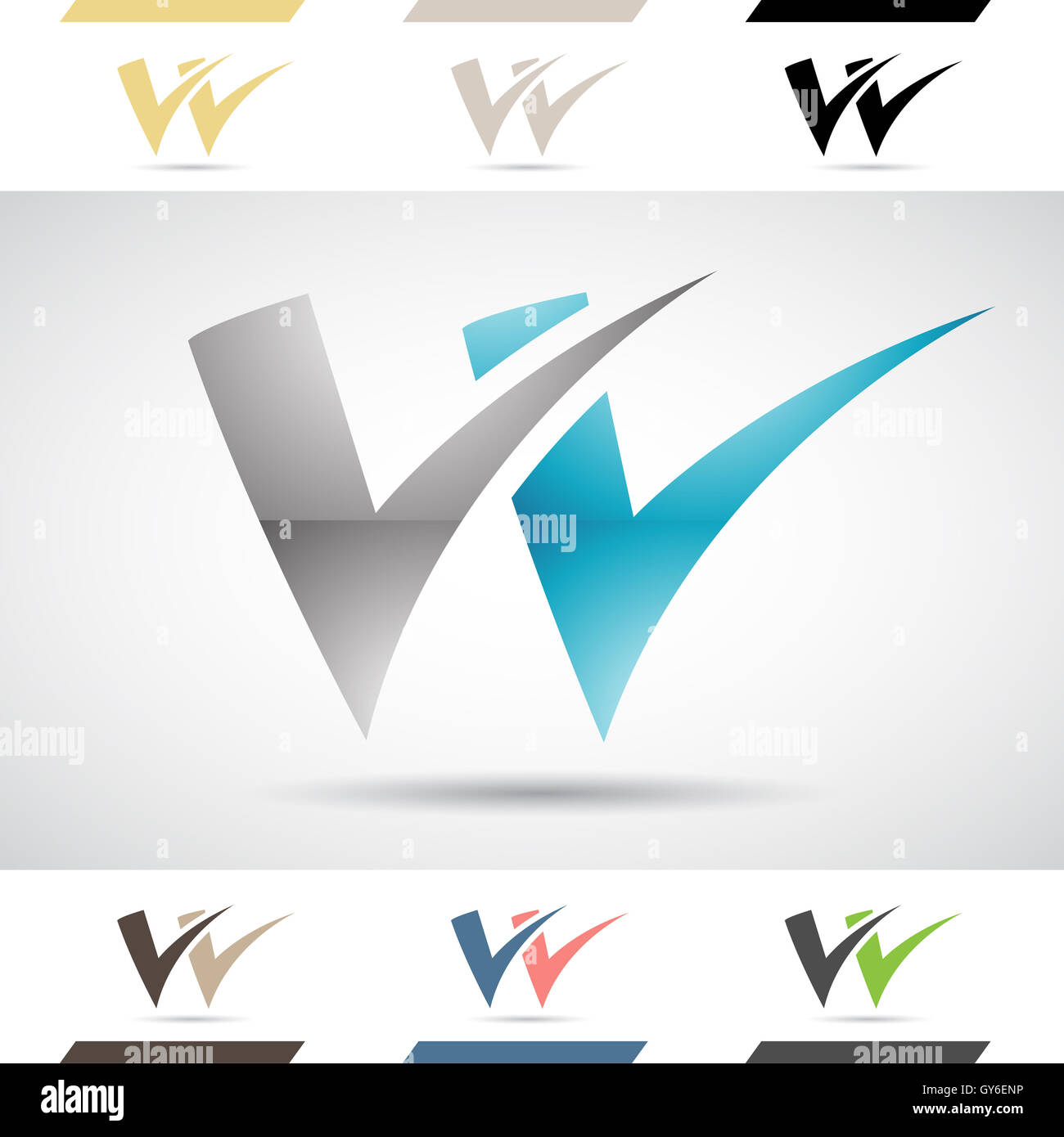 Design Concept of Colorful Stock Logos Icons and Shapes of Letter W ...