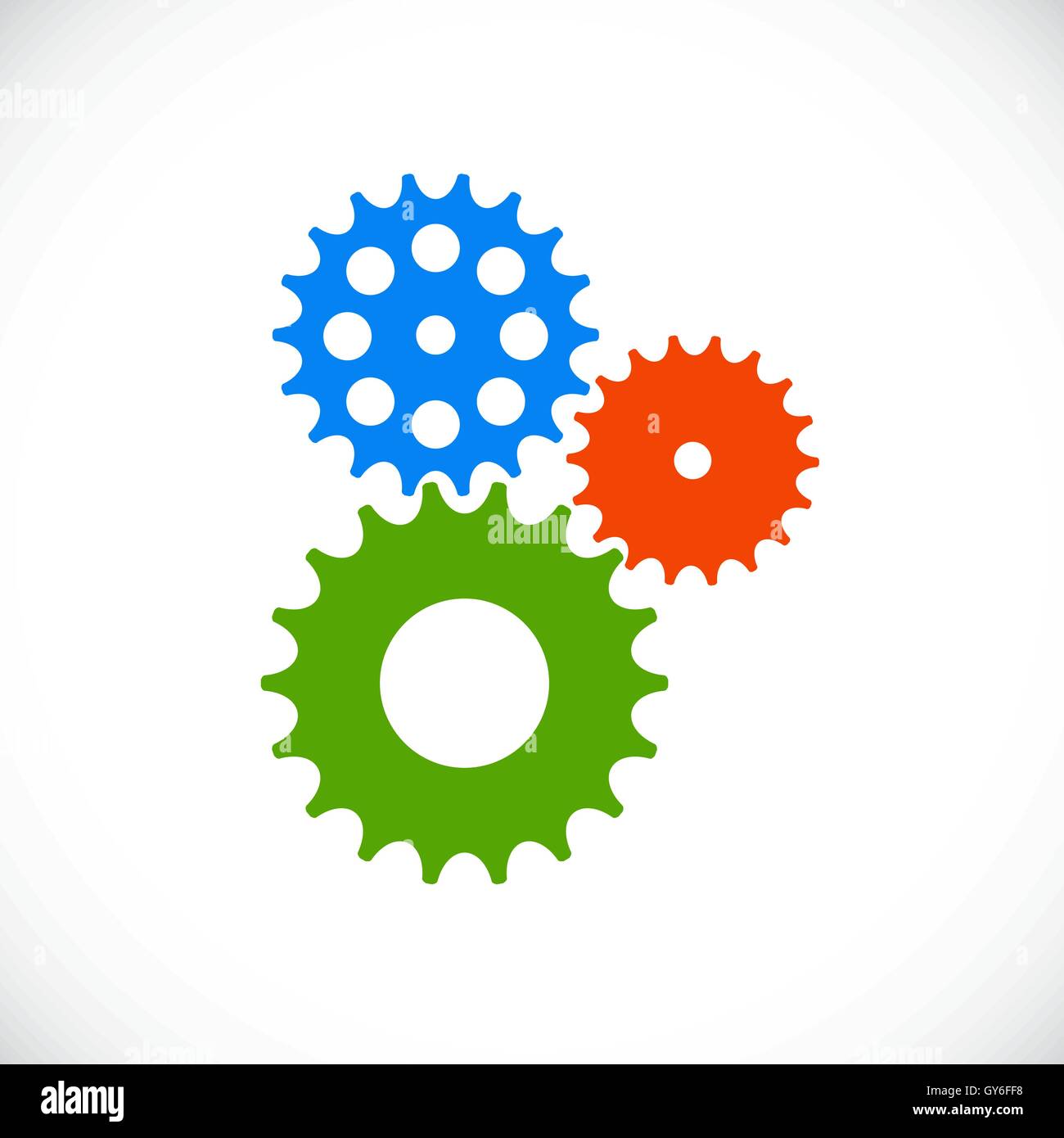 Flat Gear Icon. Cooperation and Teamwork Concept. Vector Illustr Stock ...