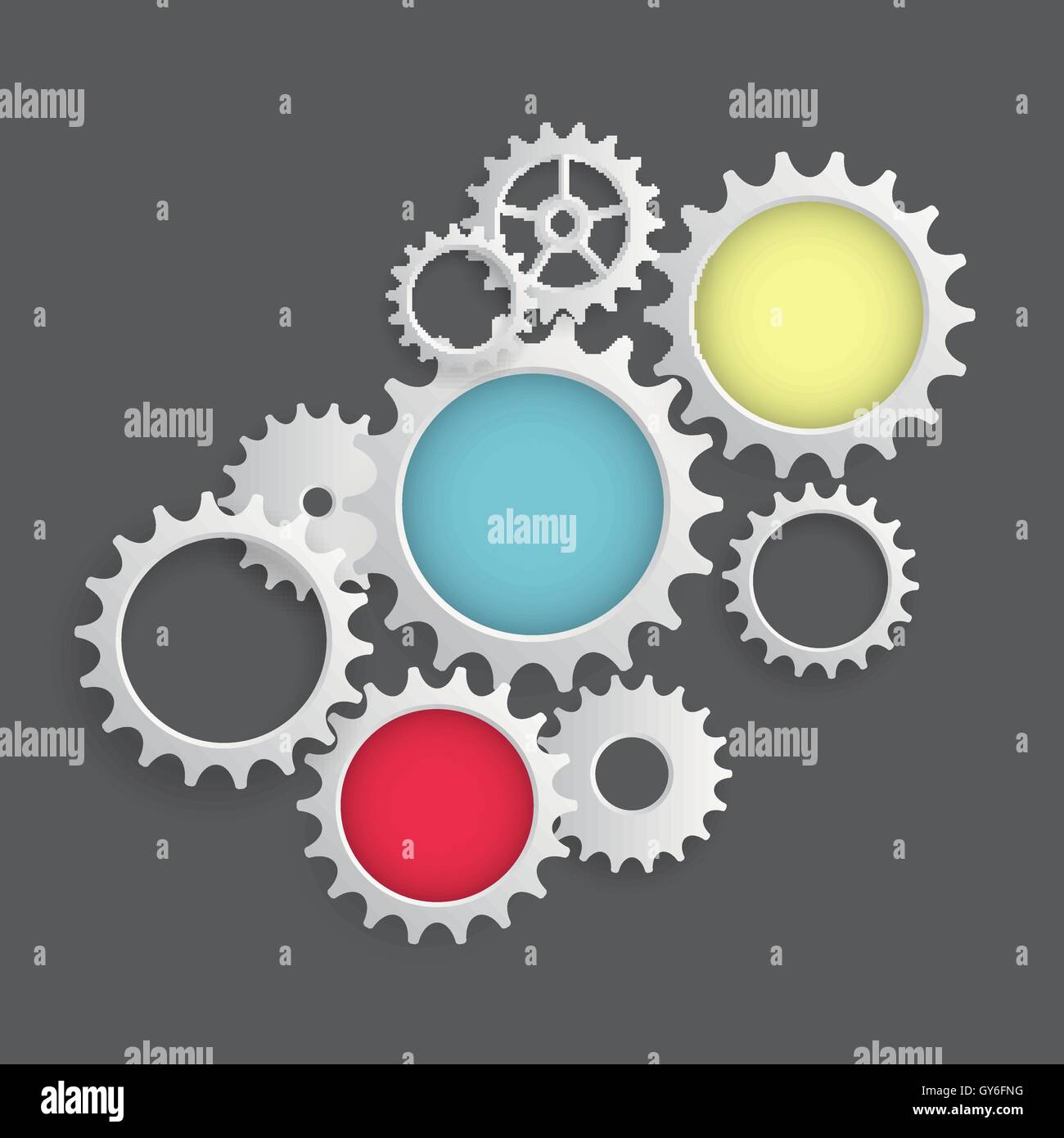 Flat Gear Icon. Cooperation and Teamwork Concept. Vector Illustr Stock ...