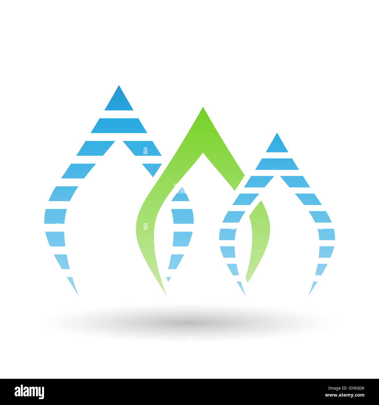 Green and Blue Abstract Icon Illustration isolated on a white ...