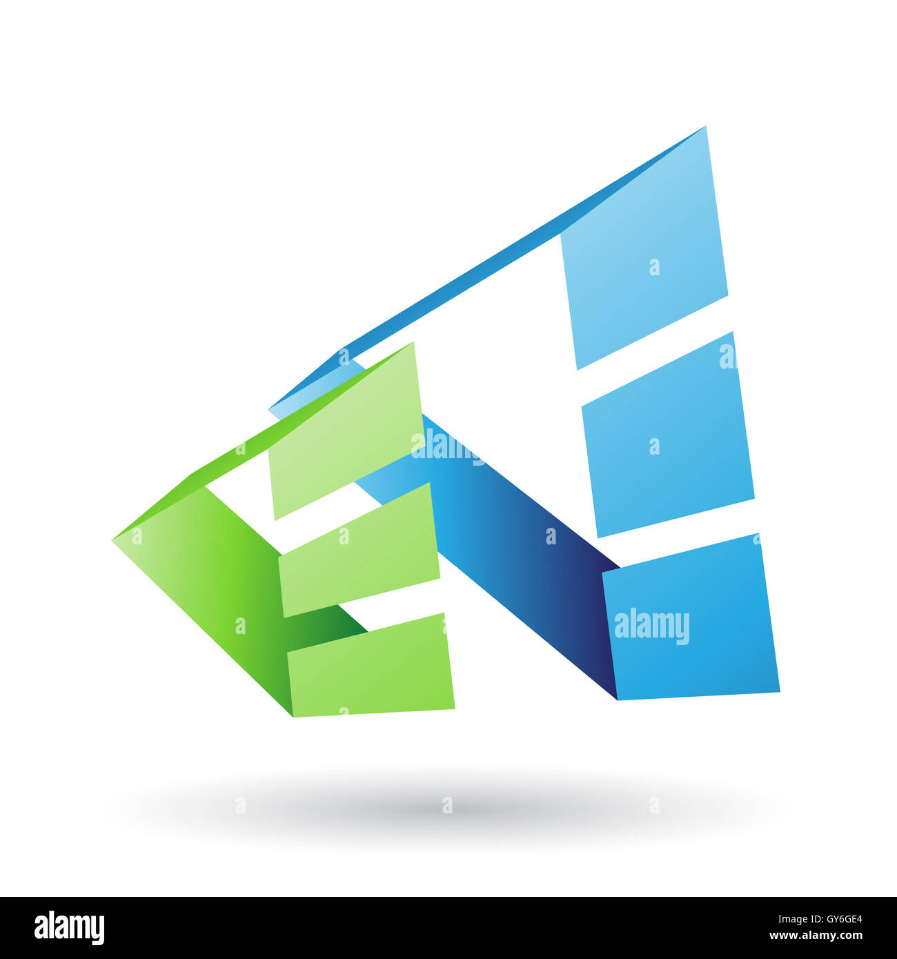 Green and Blue Abstract Icon Illustration isolated on a white ...