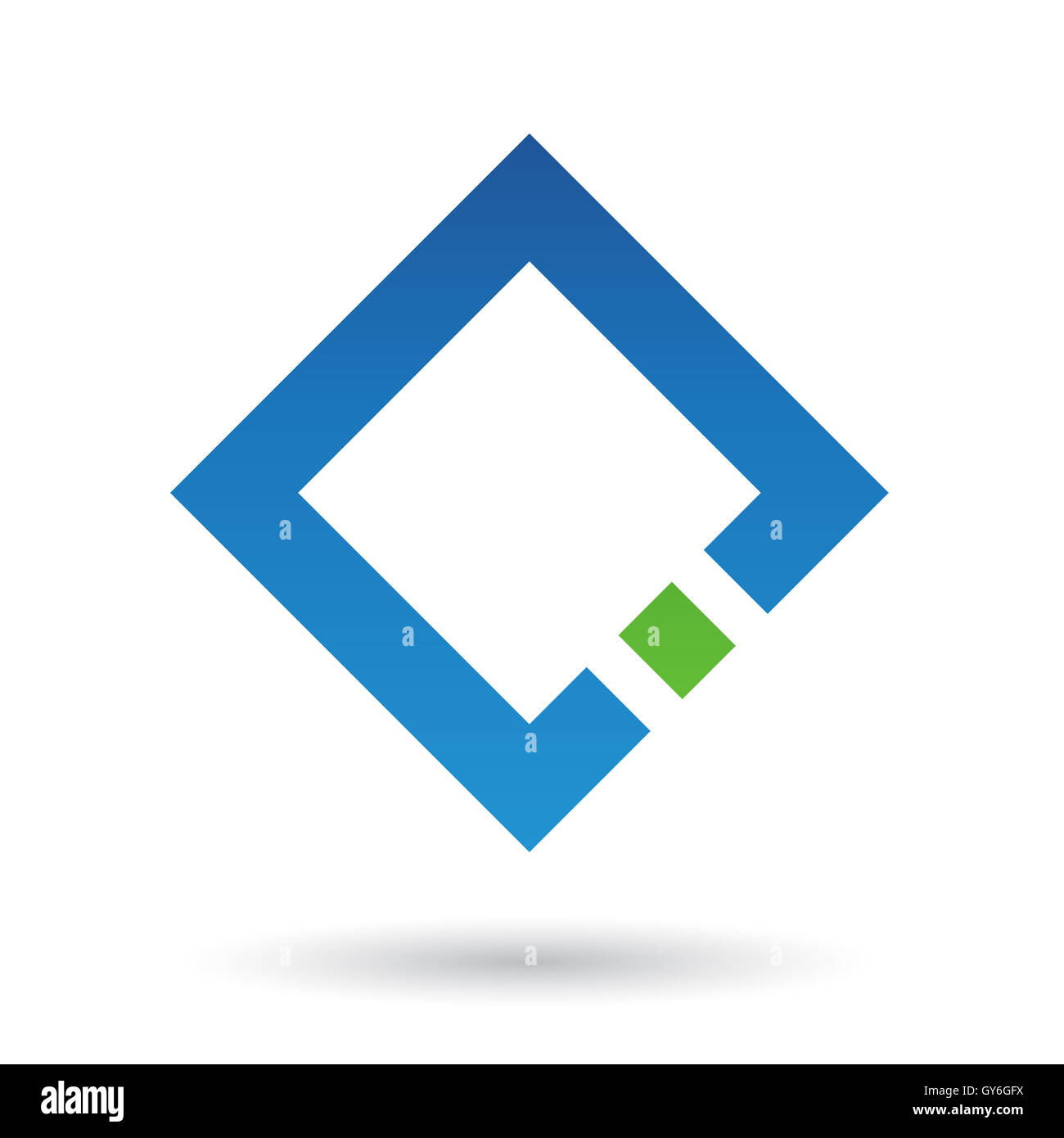 Green and Blue Abstract Icon Illustration isolated on a white ...