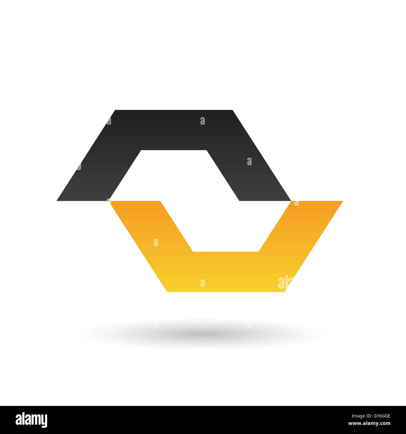 Black and Yellow Abstract Icon Illustration isolated on a white ...