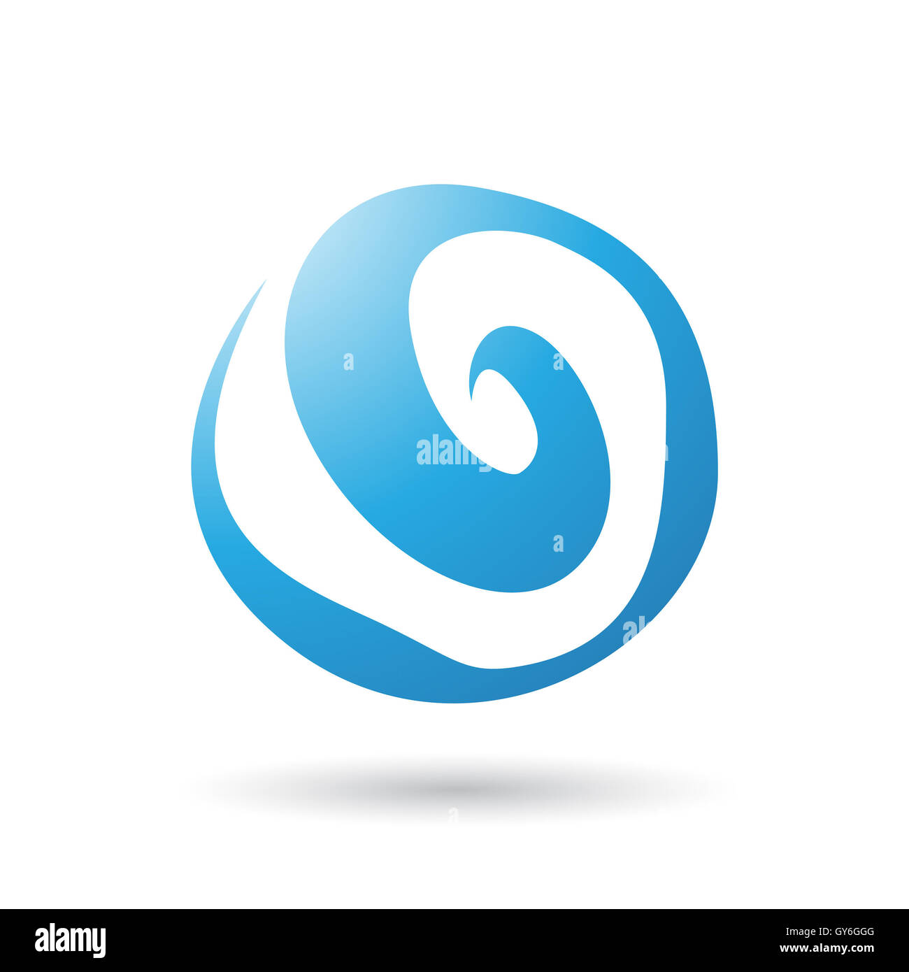 Blue Swirl Abstract Icon Illustration isolated on a white background ...