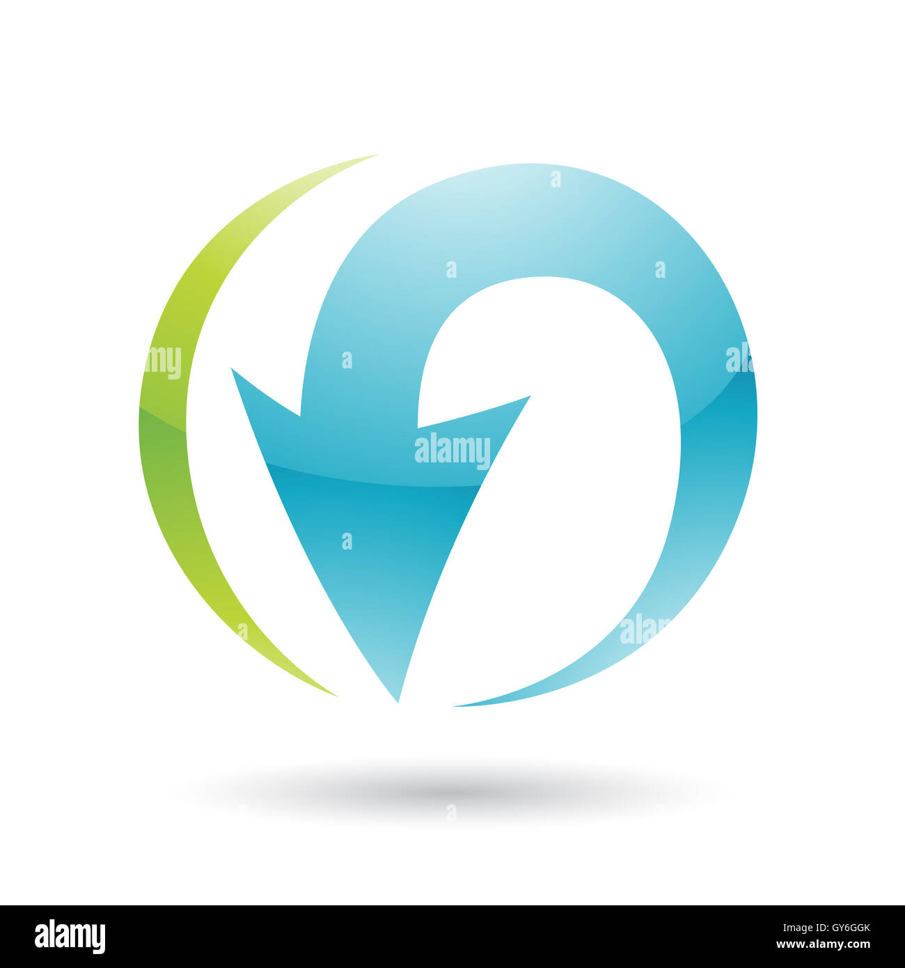 Green and Blue Abstract Icon Illustration isolated on a white ...