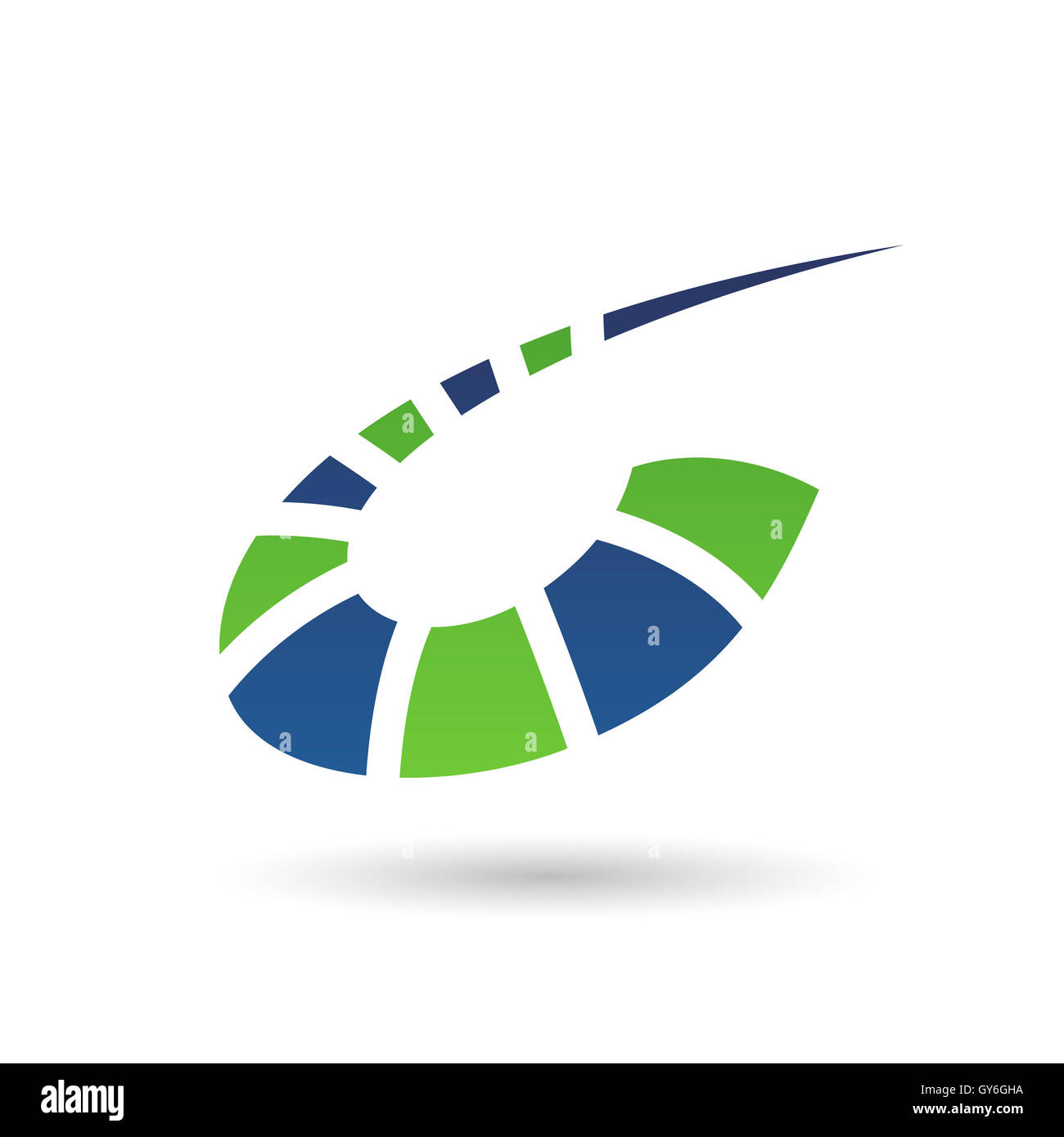 Green and Blue Abstract Icon Illustration isolated on a white ...