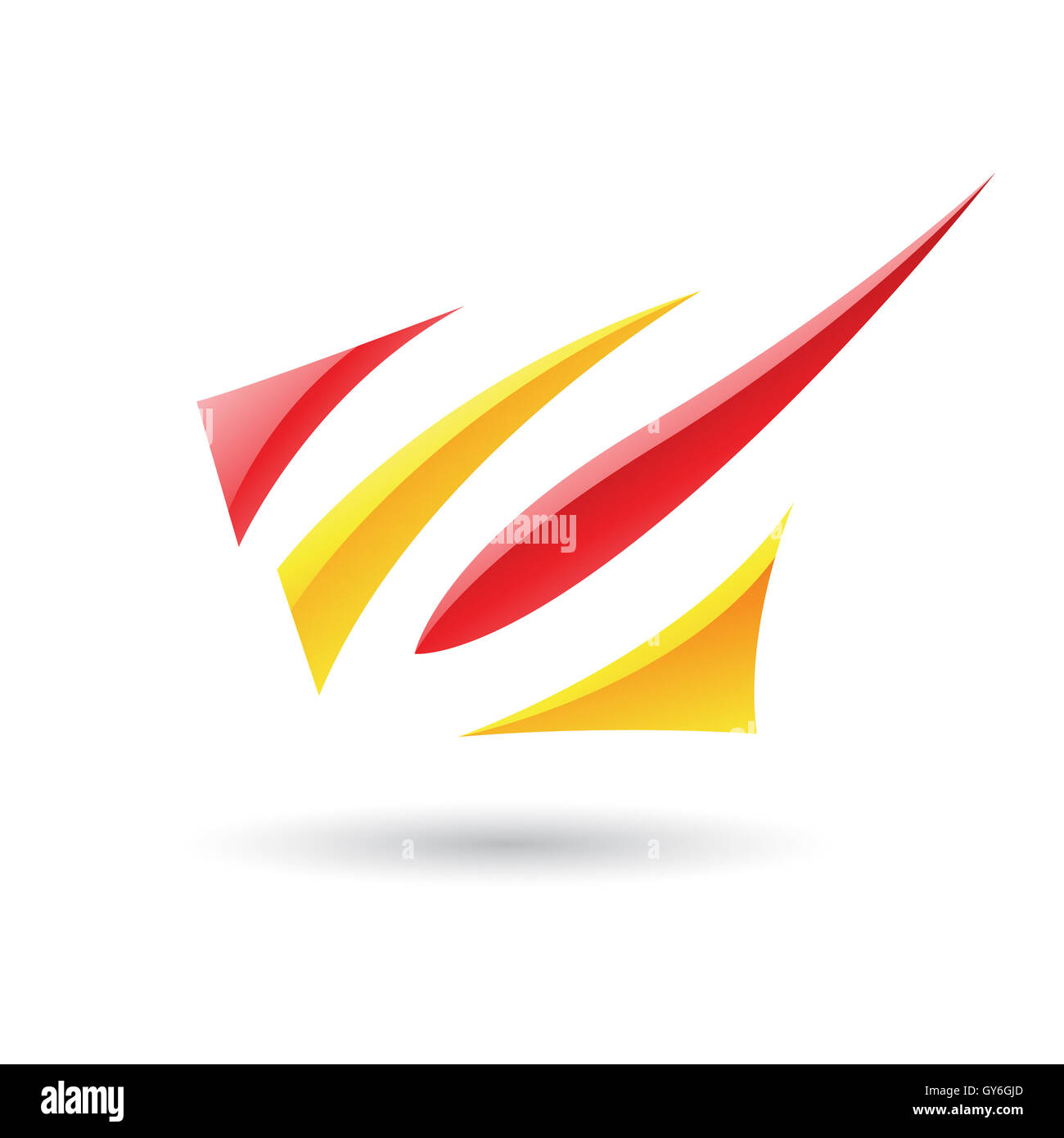 Red and Yellow Abstract Icon Illustration isolated on a white ...