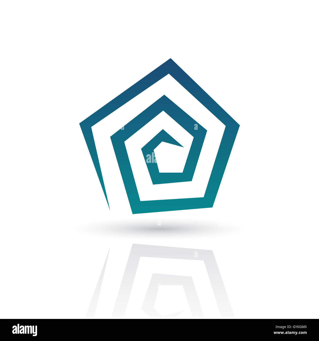 Blue Abstract Icon Illustration isolated on a white background Stock ...