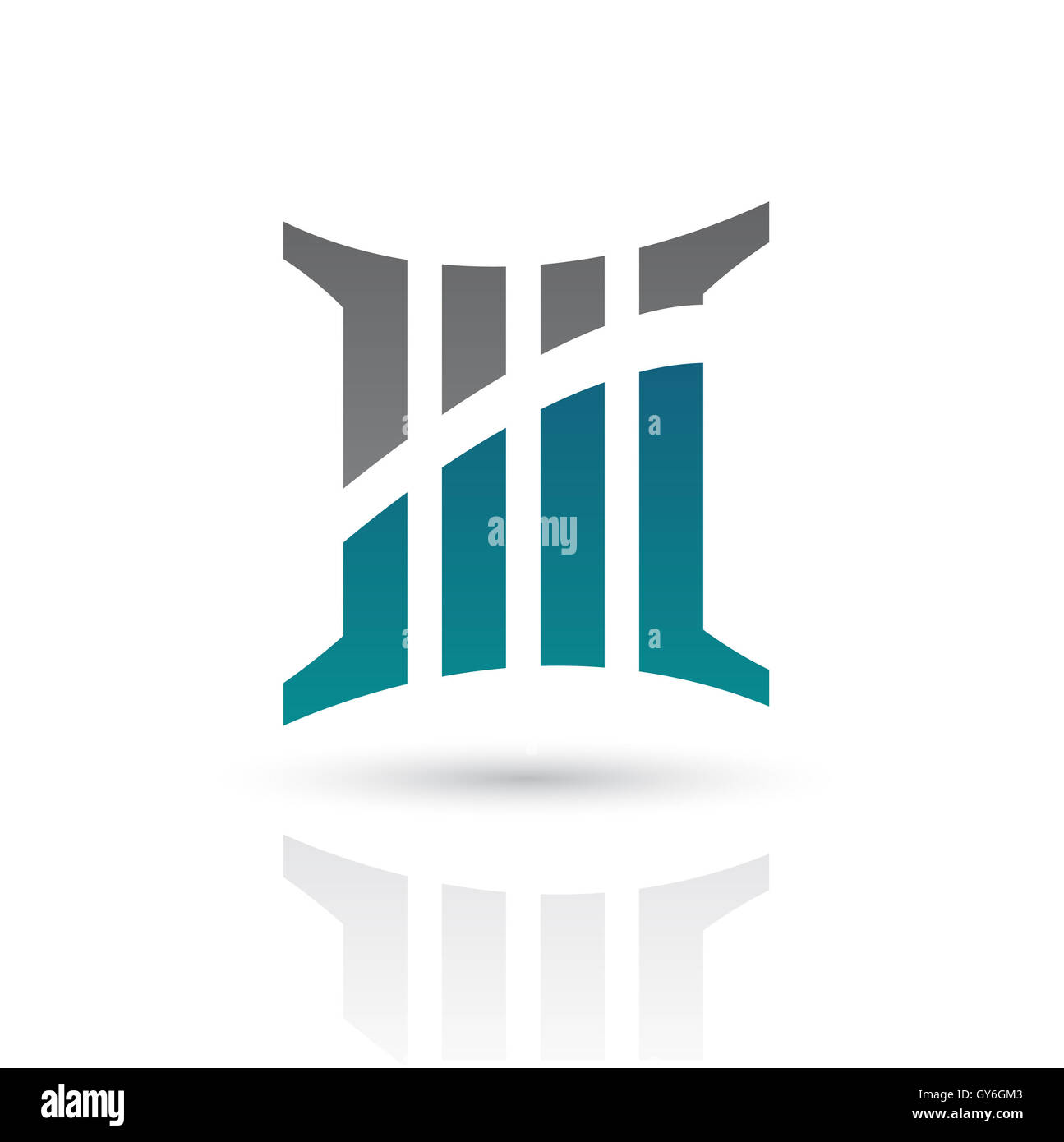 Blue and Gray Abstract Icon Illustration isolated on a white background ...